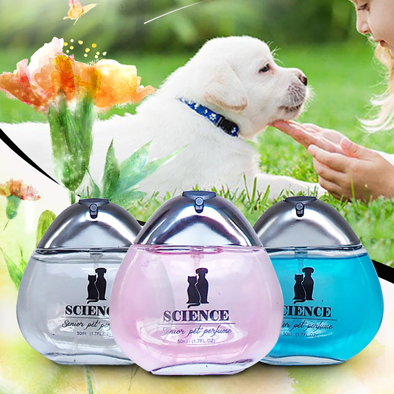 DJKDJL 3 Pcs Long-Lasting Dog Perfume for Pets - 50ml of Natural ...