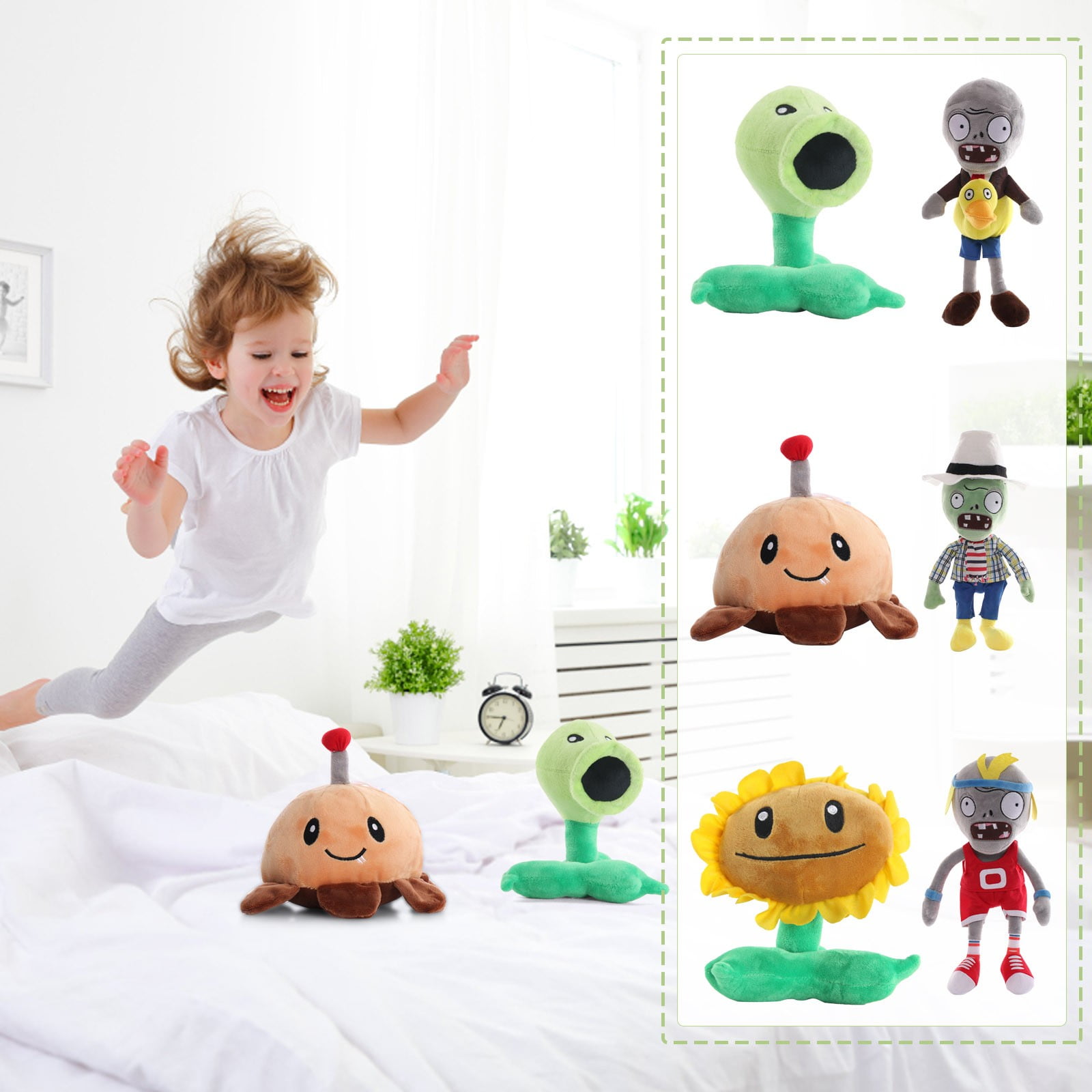 DJKDJL Plants vs Zombies Plush Dolls Set of 6 - Game Fans Nostalgic ...