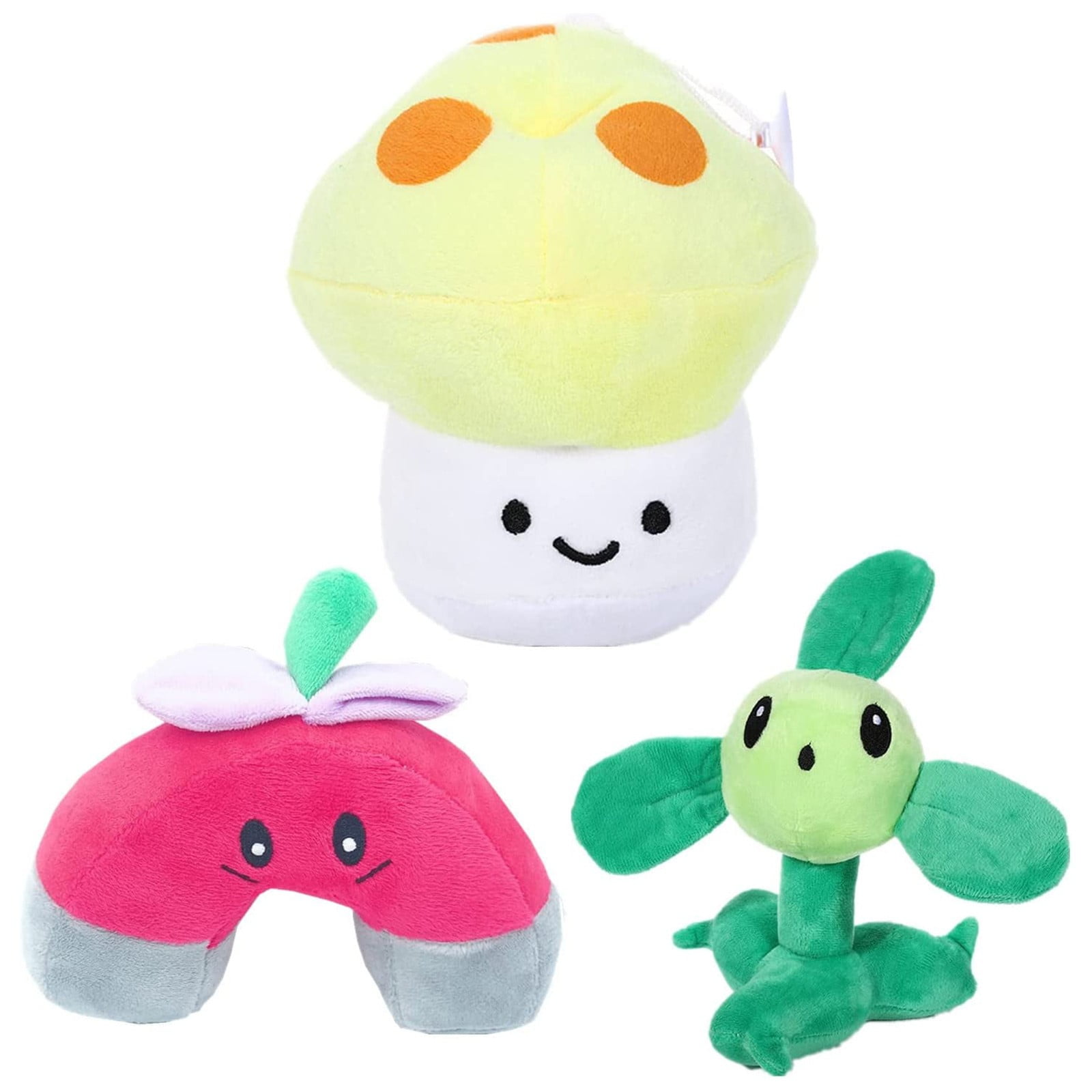 DJKDJL Plants vs Zombies Plush Set of 3 - Sun-shroom, Magnet-shroom ...