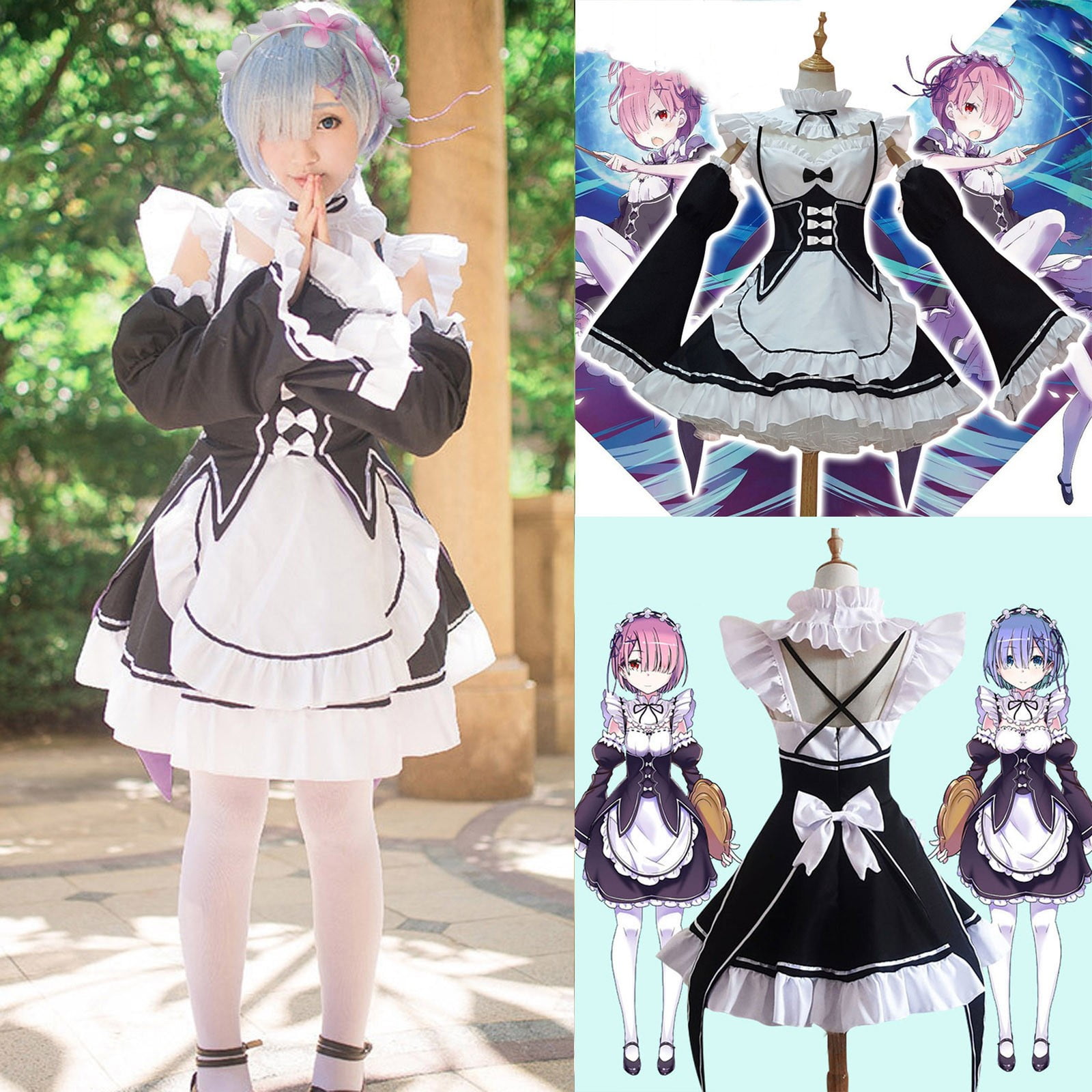 DJKDJL Rem and Ram Maid Cosplay Re:Life In A Different World From Zero ...