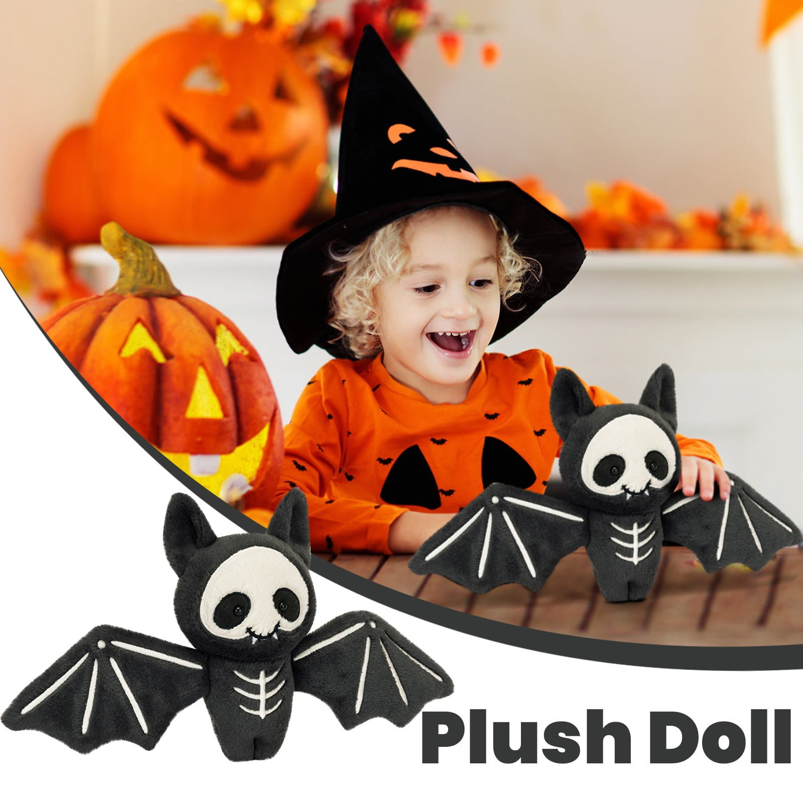 DJKDJL Skeleton Bat Plushies Halloween Terrifying Bat Stuffed Animals ...