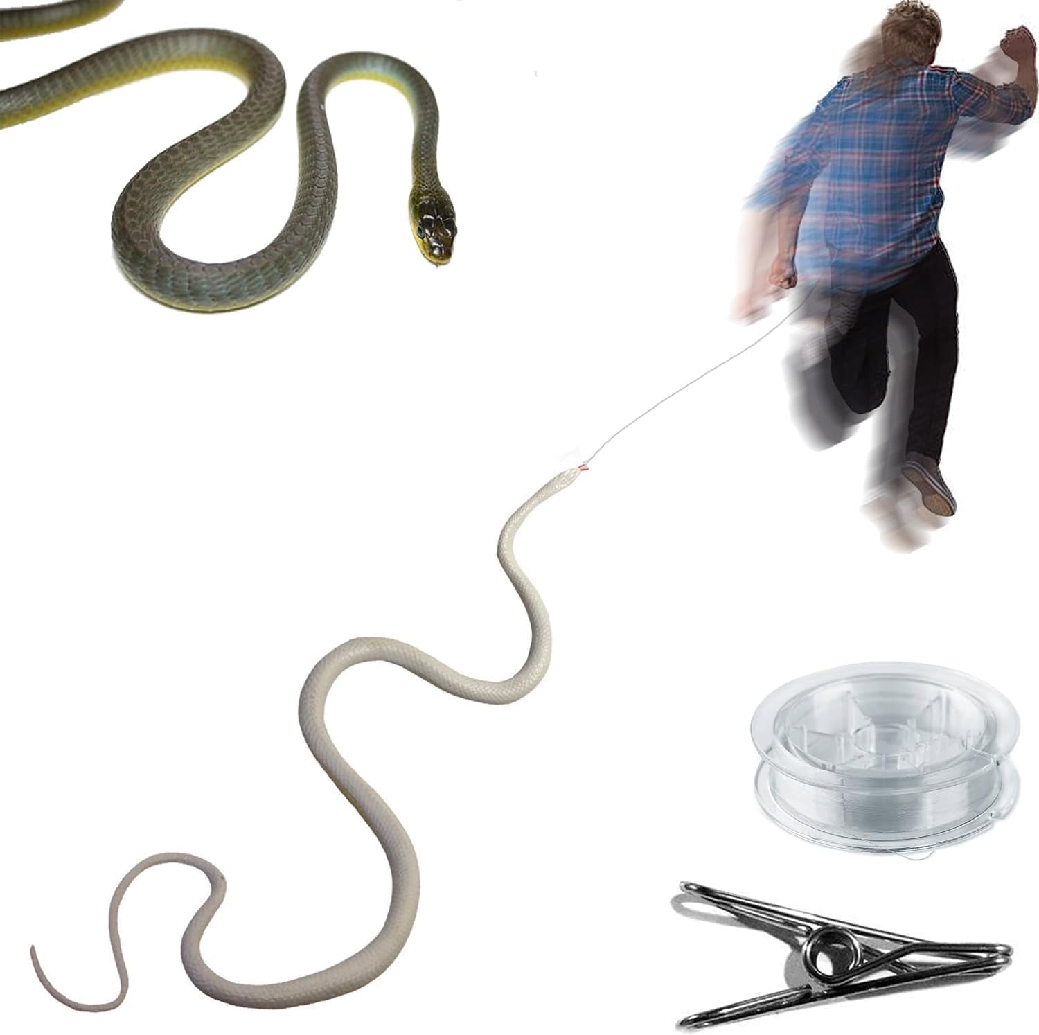 DJKDJL Snake Prank with String Clip,Golf Snake Prank with String and ...