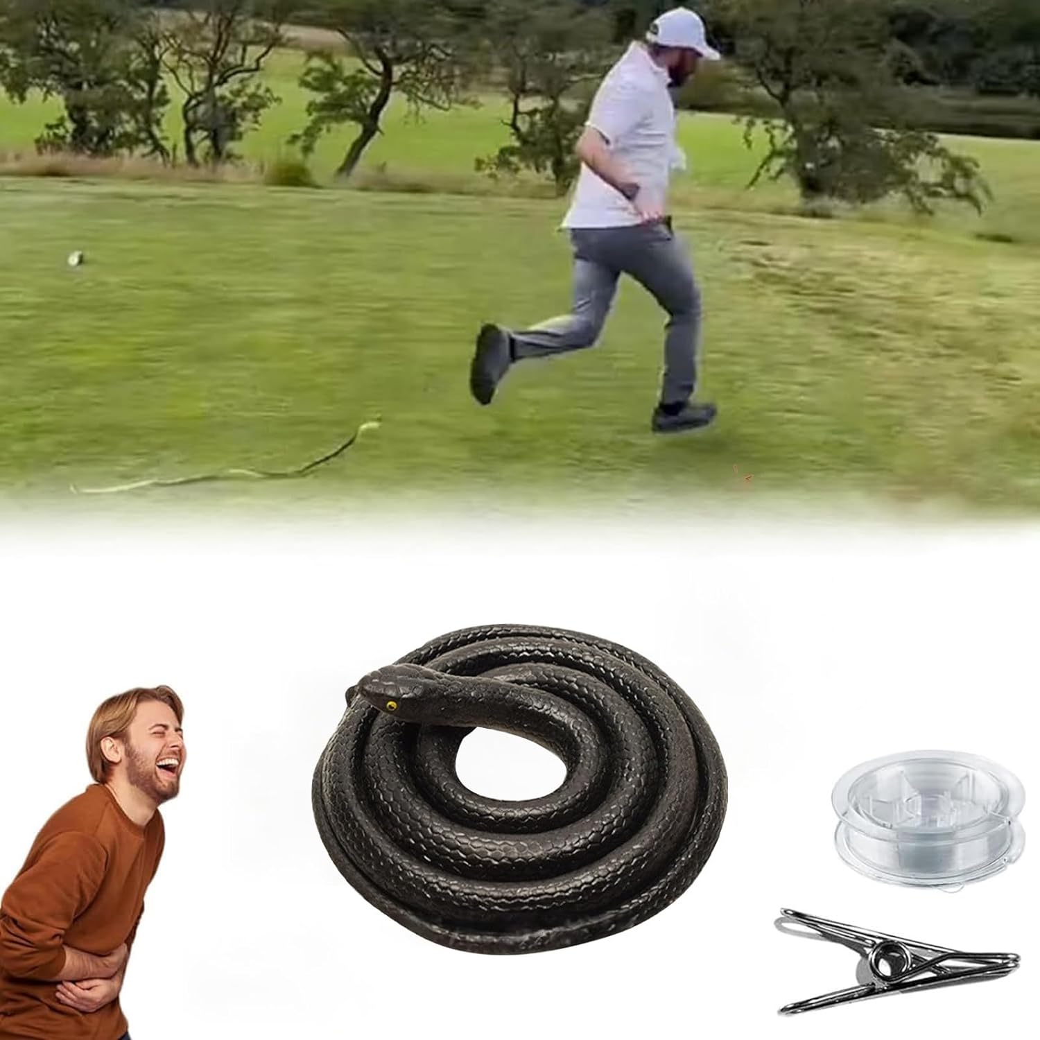 DJKDJL Snake Prank with String Clip, Golf Snake Prank, Rubber Snakes ...