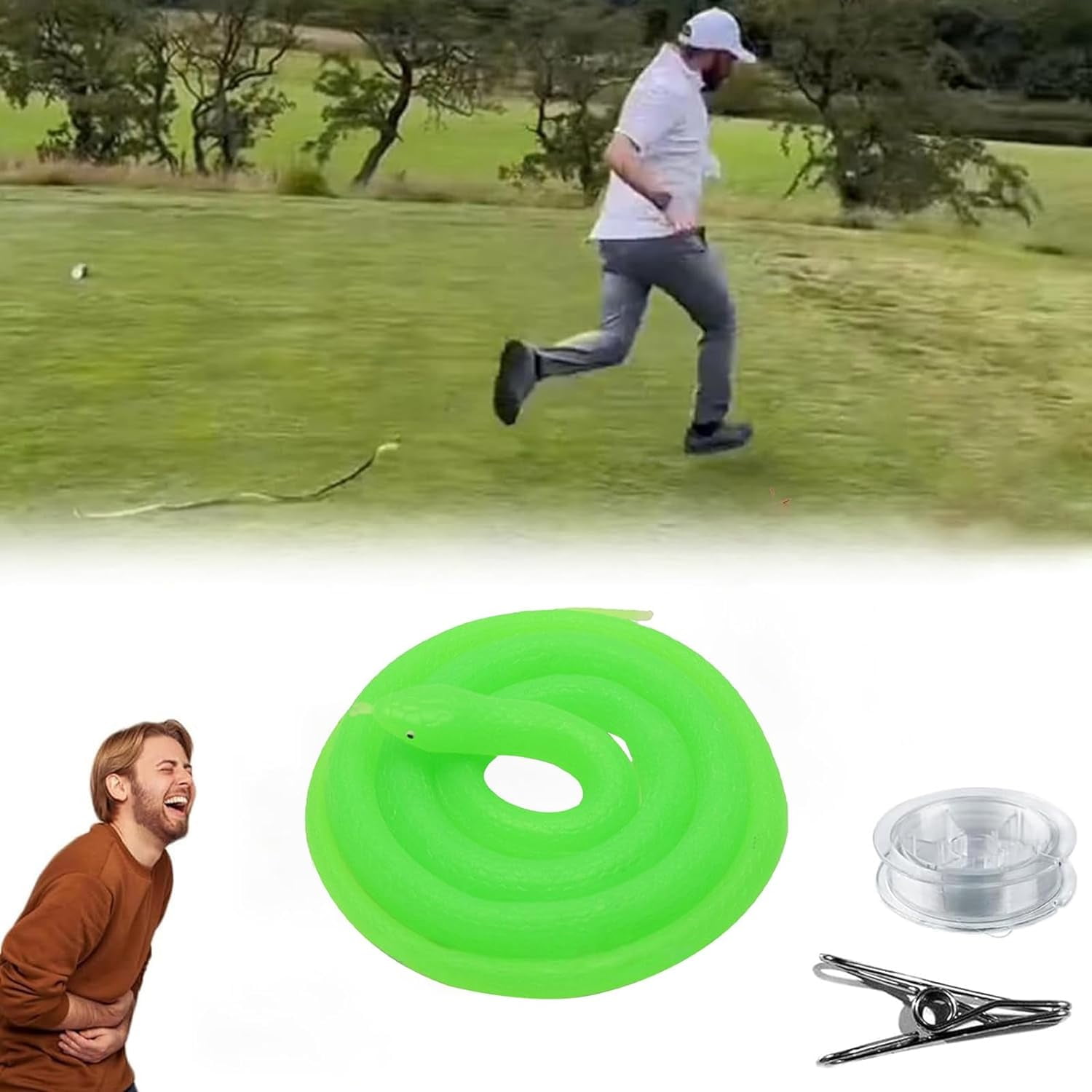 DJKDJL Snake Prank with String Clip, Golf Snake Prank, Rubber Snakes ...