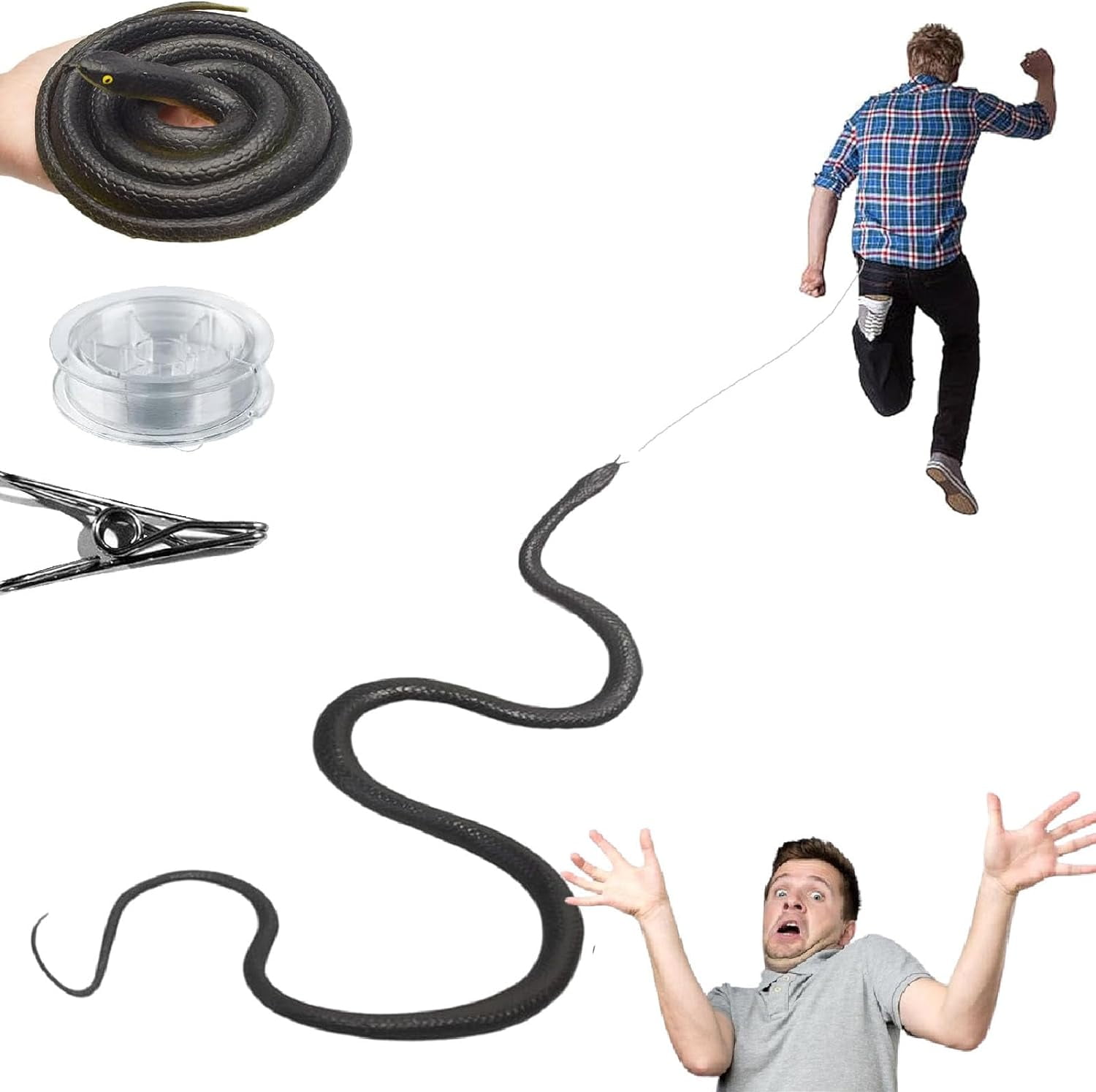 DJKDJL Snake Prank with String Clip - Clip On Snake Prank,Snake on a ...