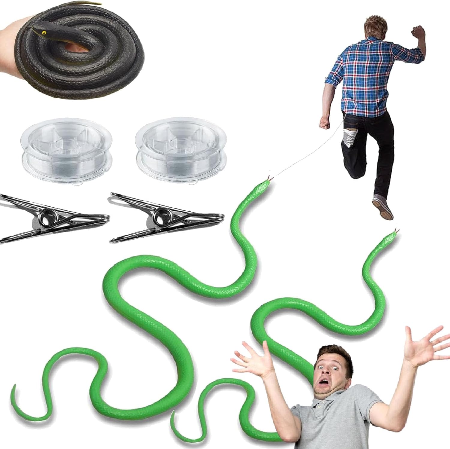 DJKDJL Snake Prank with String Clip - Clip On Snake Prank,Snake on a ...