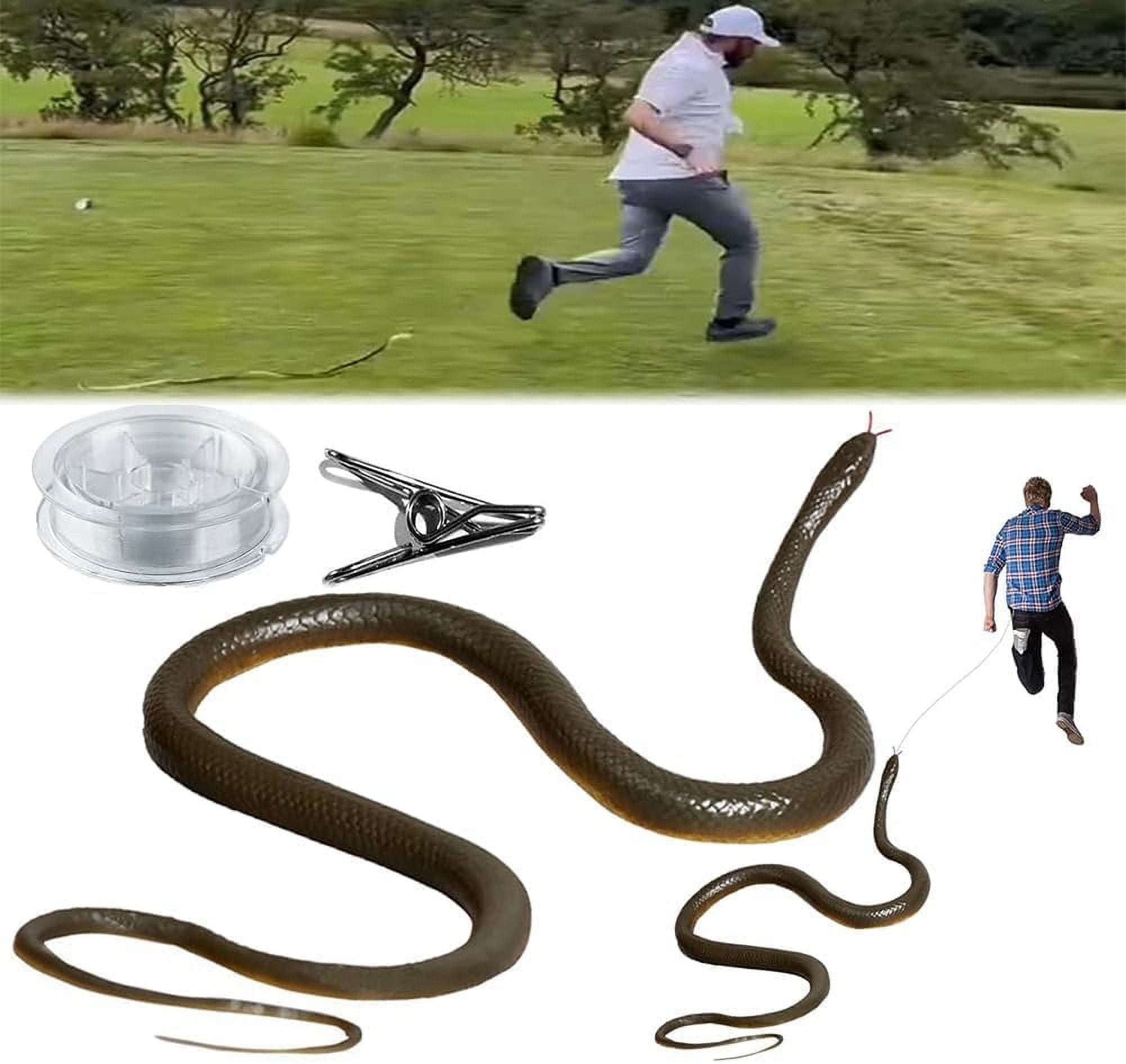 DJKDJL Snake Prank with String Clip - Clip on Snake Prank, Rubber Snake ...