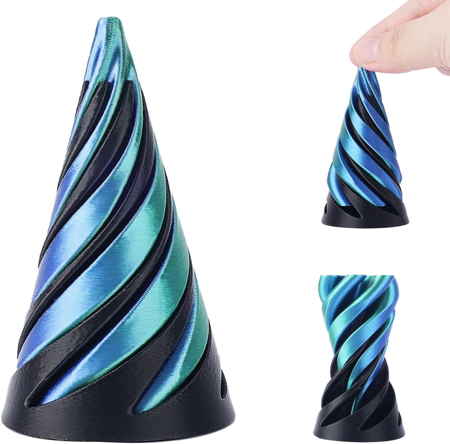 DJKDJL Spiral Cone Fidget Toy, 3D Printed Cone Impossible Pyramid ...
