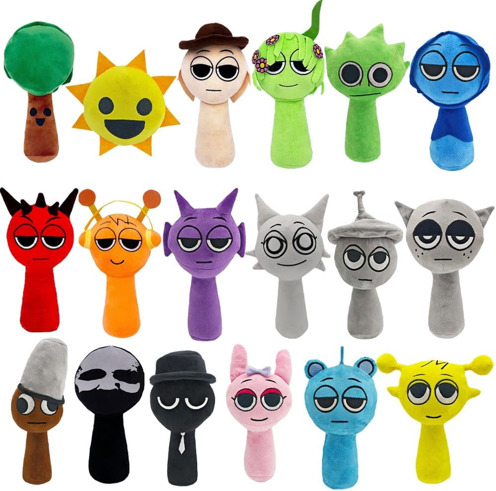 DJKDJL Sprunki Plush Toys, 18pcs Sprunky Wenda Gray Plushies, Sprunki ...