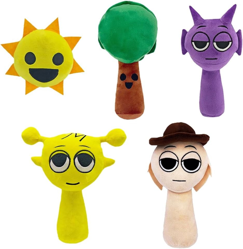 DJKDJL Sprunki Plush Toys, 5pcs Sprunky Wenda Gray Plushies, Sprunki ...