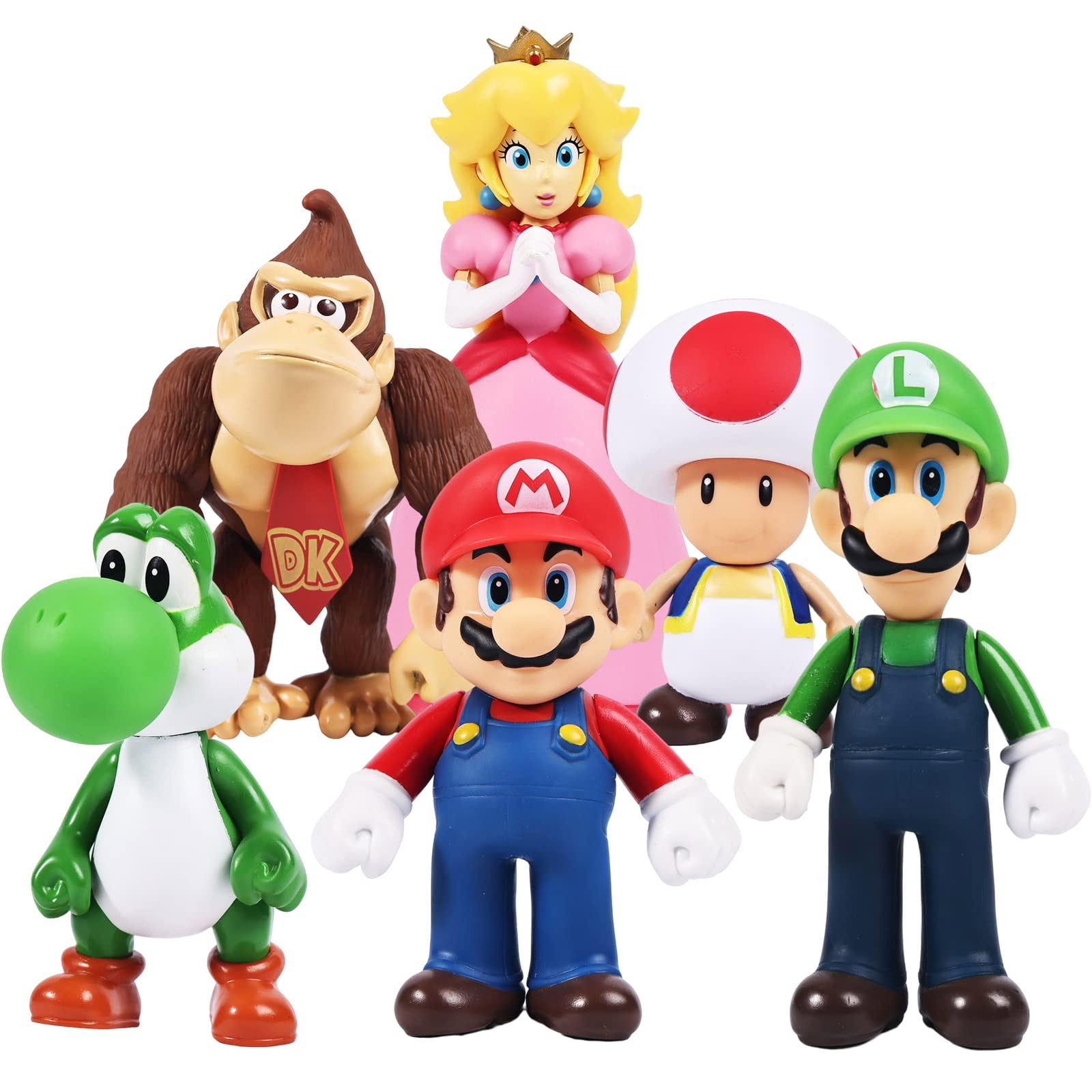 DJKDJL Super Mario Toys Game Character Merch Action Figures 6 Pcs ...