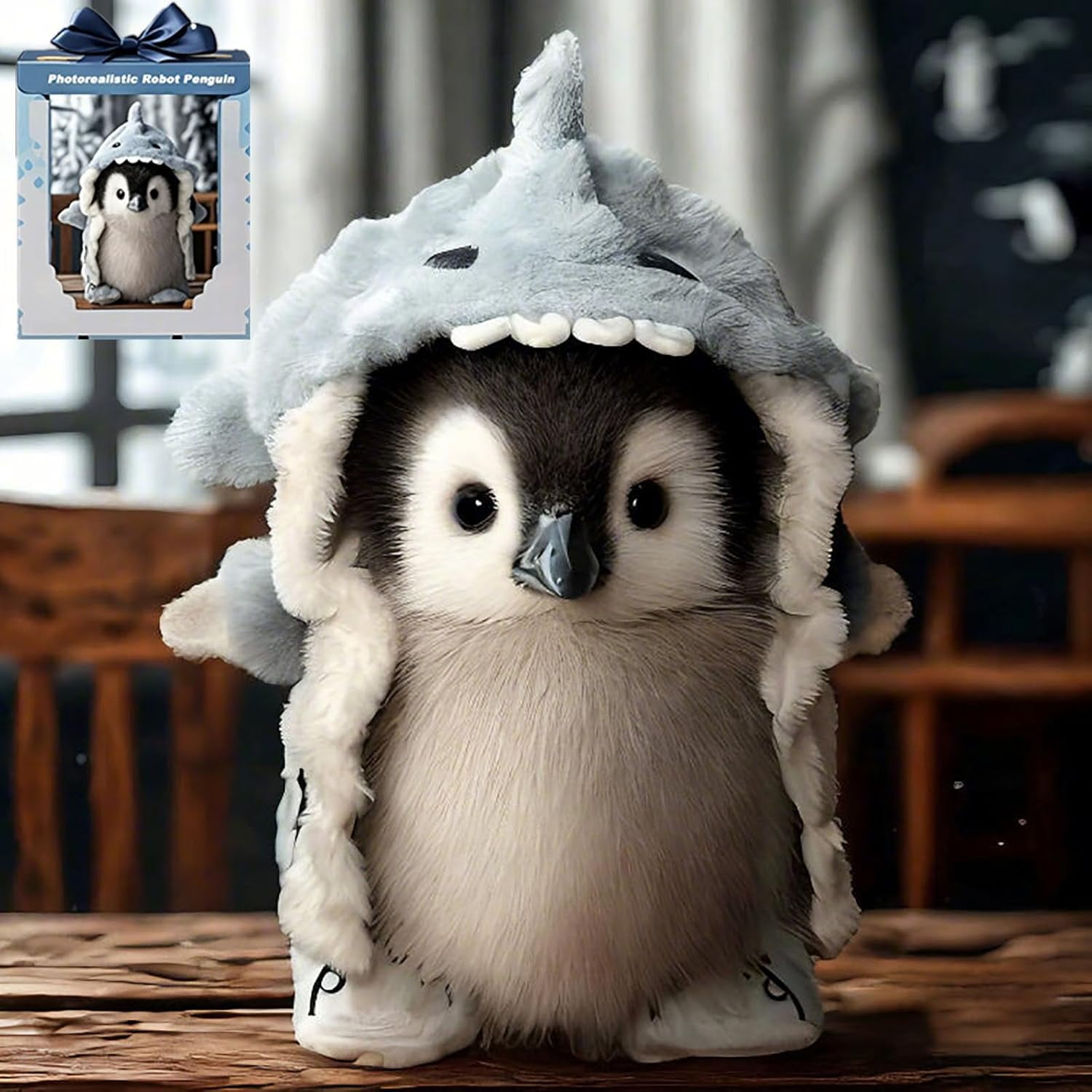 DJKDJL Super Realistic Plush Robot Penguin, Photorealistic Interactive ...