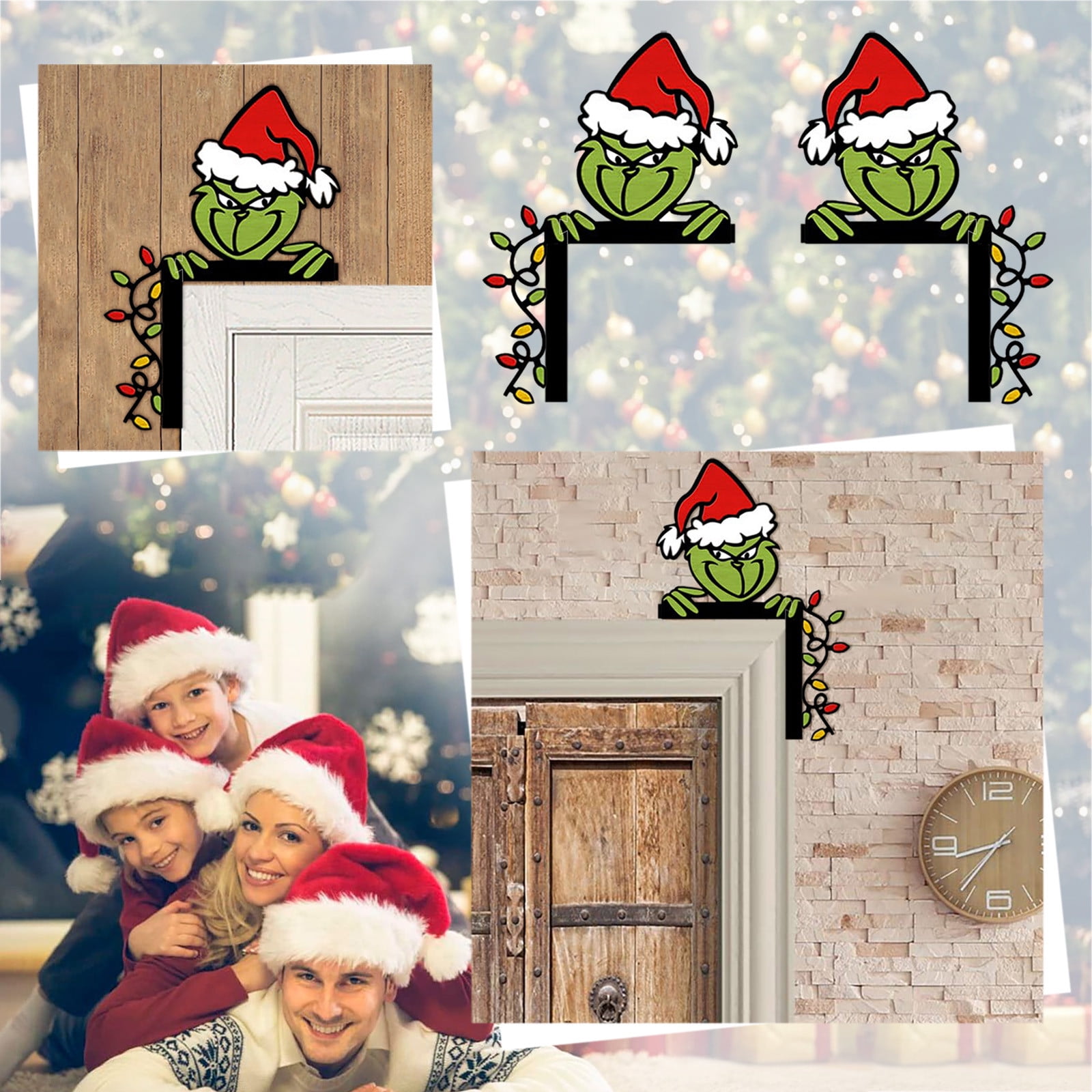 DJKDJL The Grinch Door Corner Decor, (10.2*7.8 In) Characterful Grinch ...