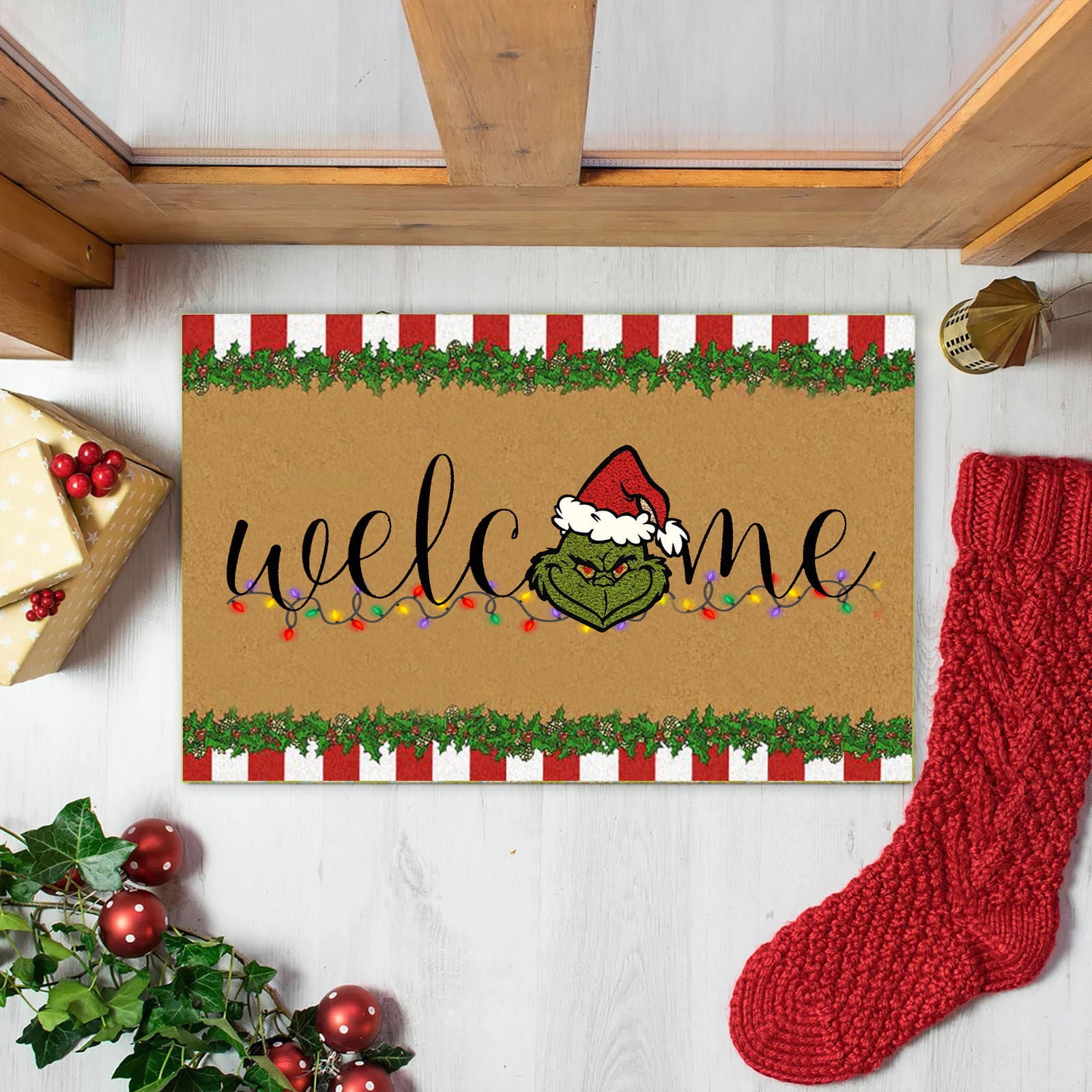 DJKDJL The Grinch Green Fairy Door Mat Animation Doormat, Detail ...