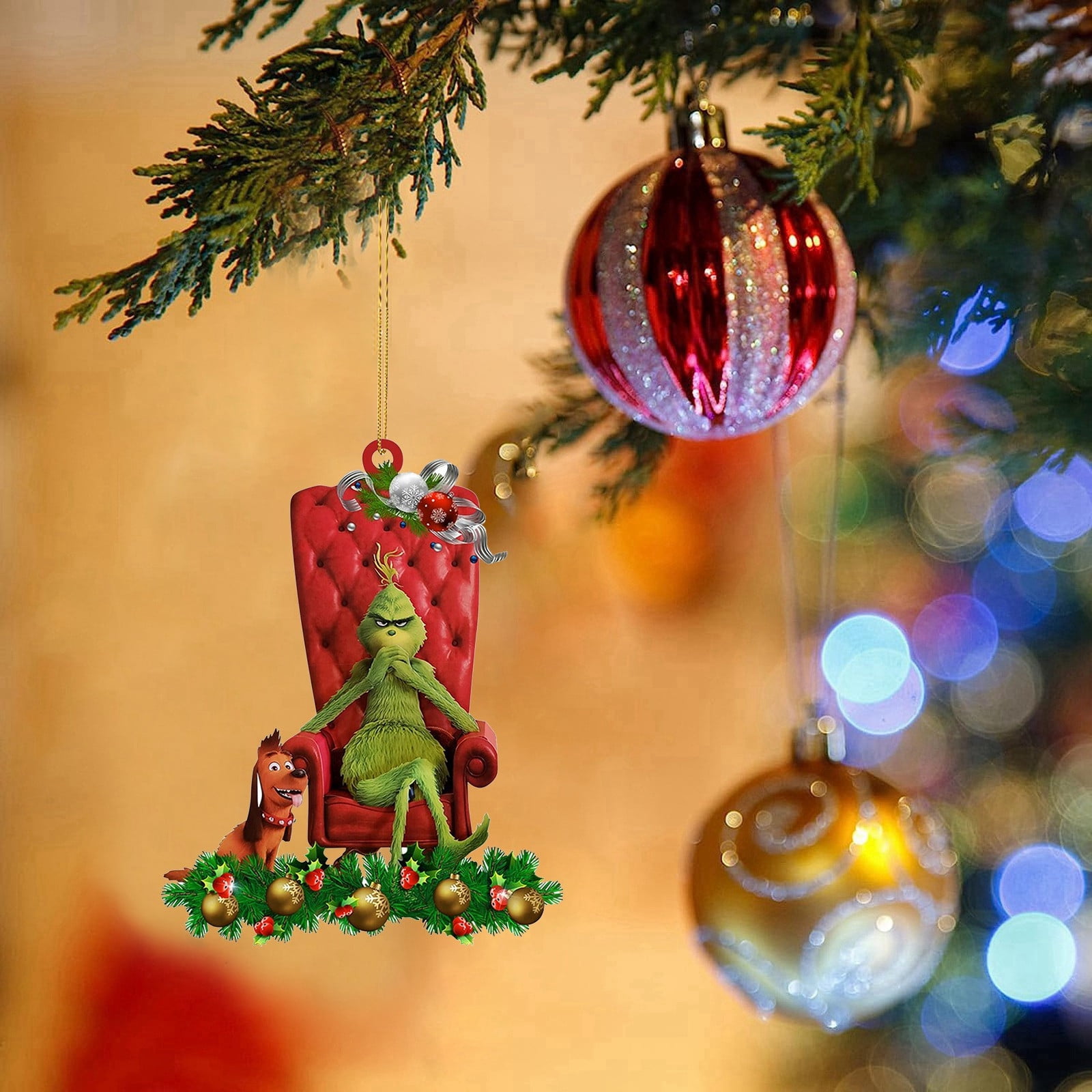 DJKDJL The Grinch Hanging Decor, Theme-driven Winter Handing Pendant ...