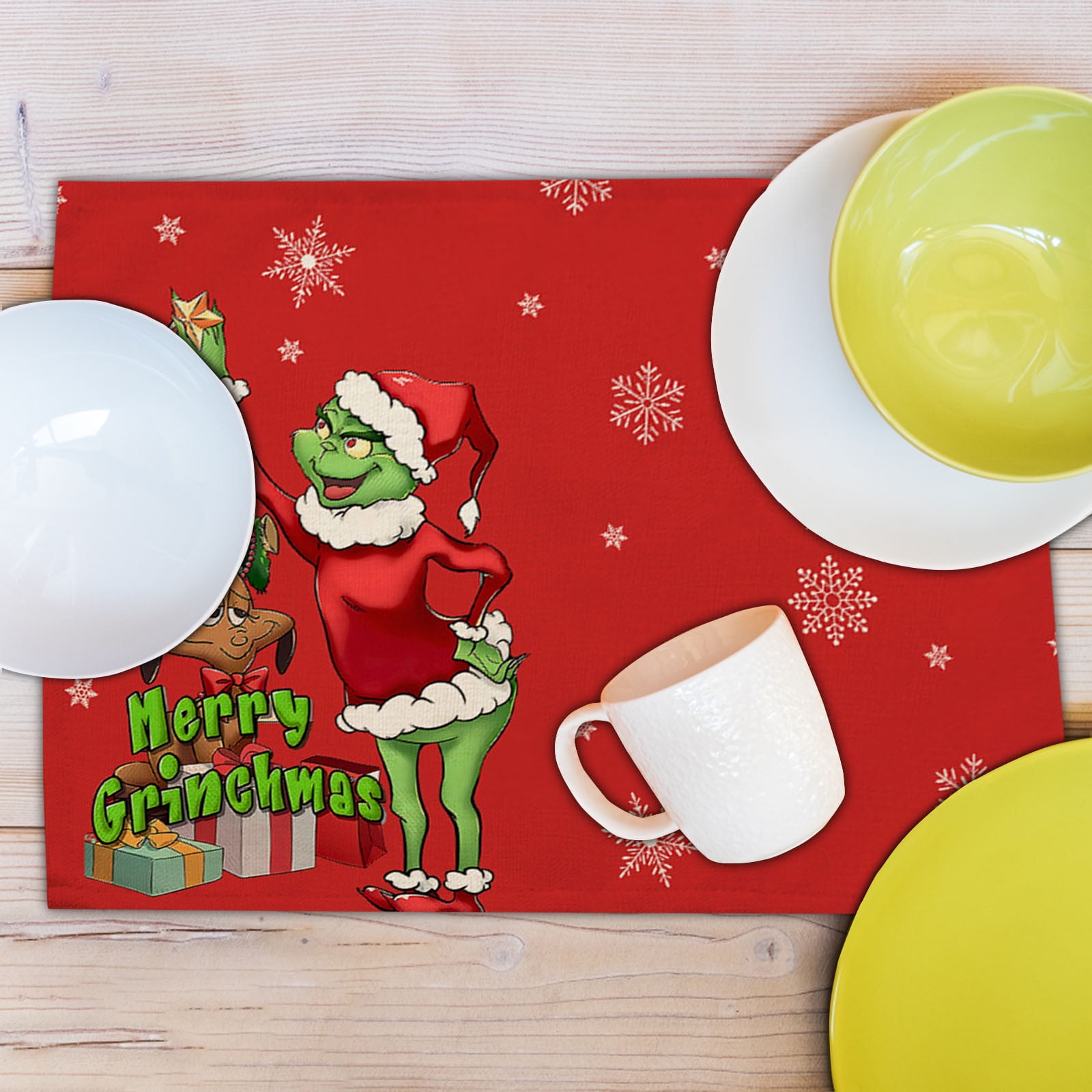 DJKDJL The Grinch Placemats 23CD1-2, Evocative Cartoon Place Mats ...