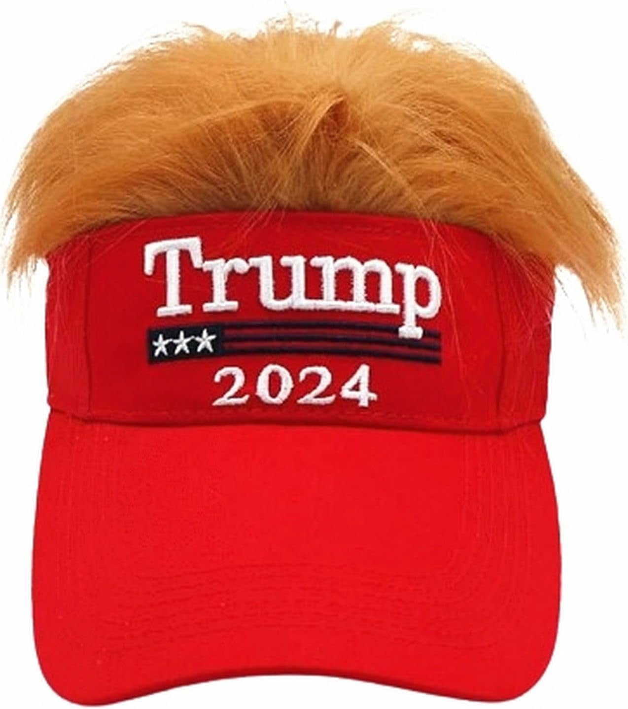 DJKDJL Trump 2024 Hat with Hair, Donald Trump Make America Great Again ...