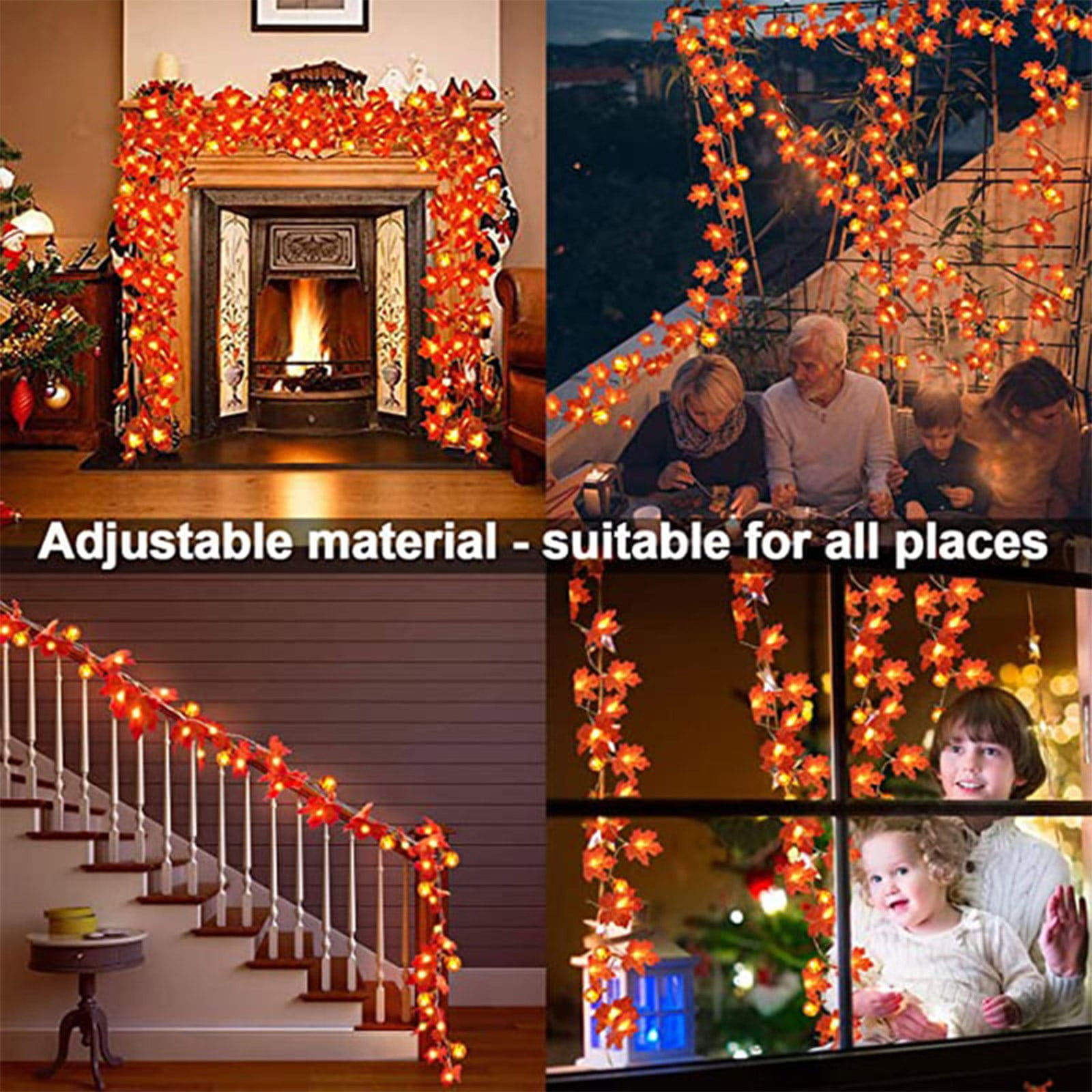 DJKDJL Twinkle Lights for Autumn: LED Maple Leaf Light String - Garden ...