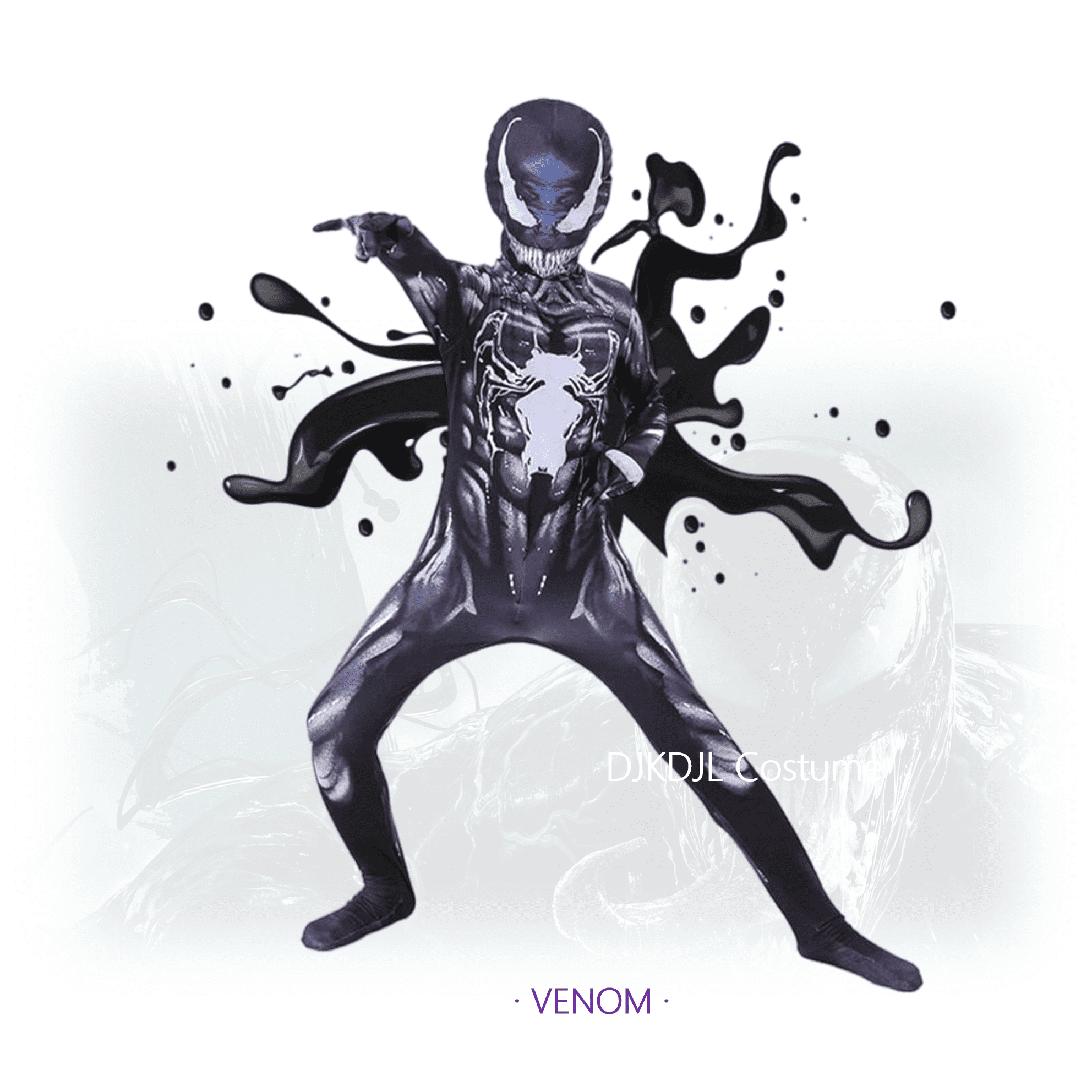 DJKDJL Venom Kids/Audlts Bodysuit Dress up Costume (100~180) Superhero ...