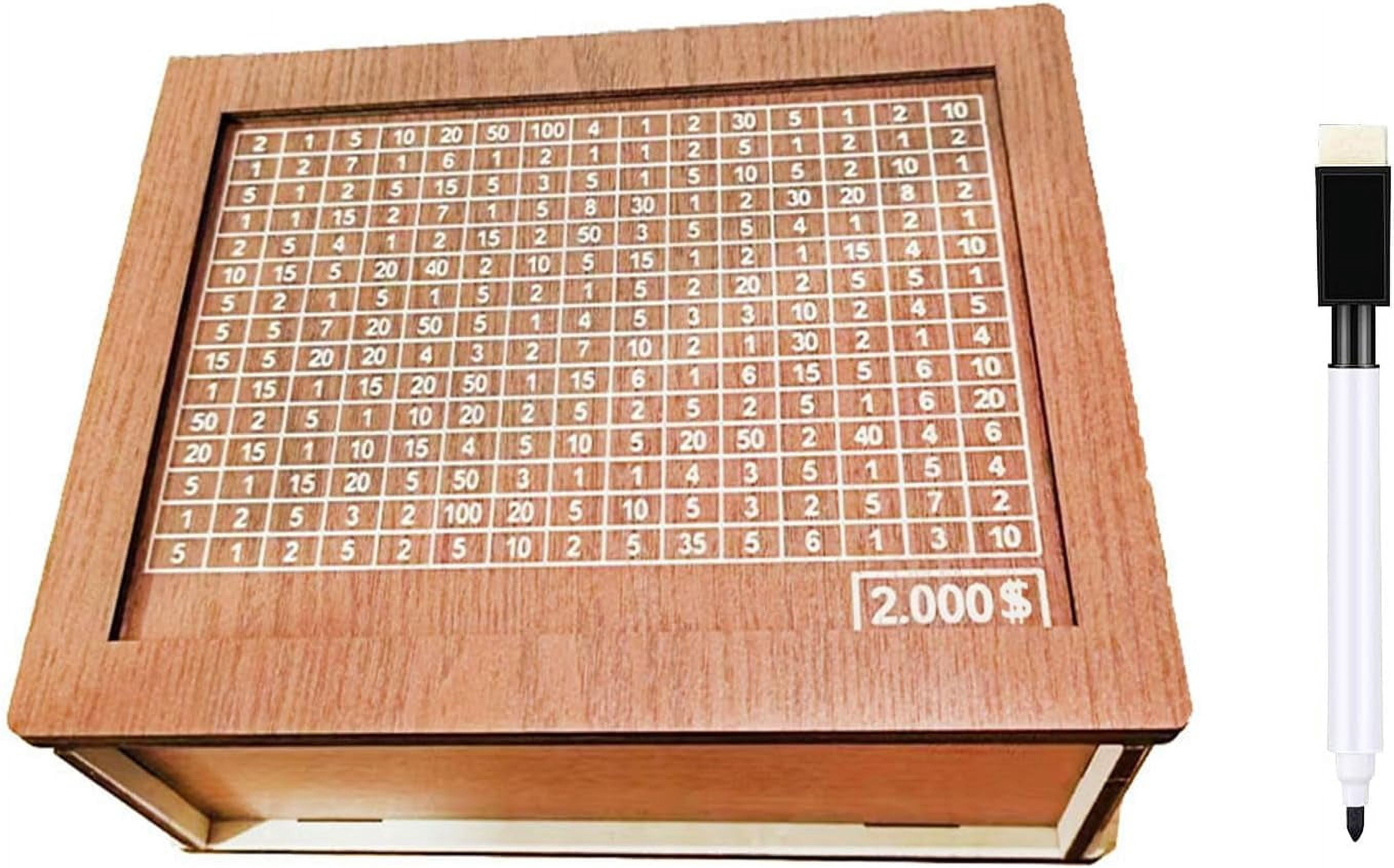 DJKDJL Wooden Money Box with Money Target and Numbers with Counter ...
