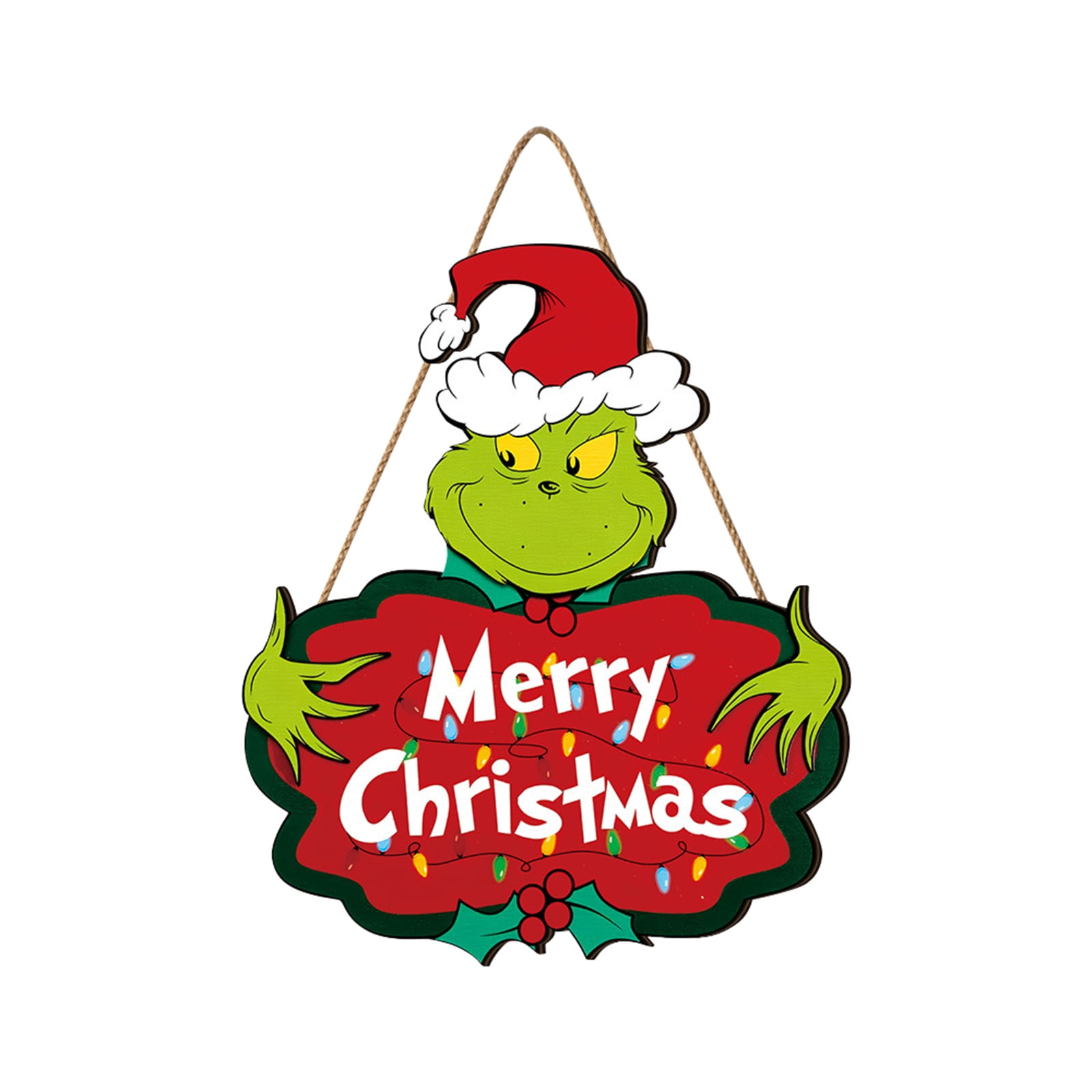 DJKDJL The Grinch Wooden Welcome Sign 12~14 In Door Hanging Sign ...