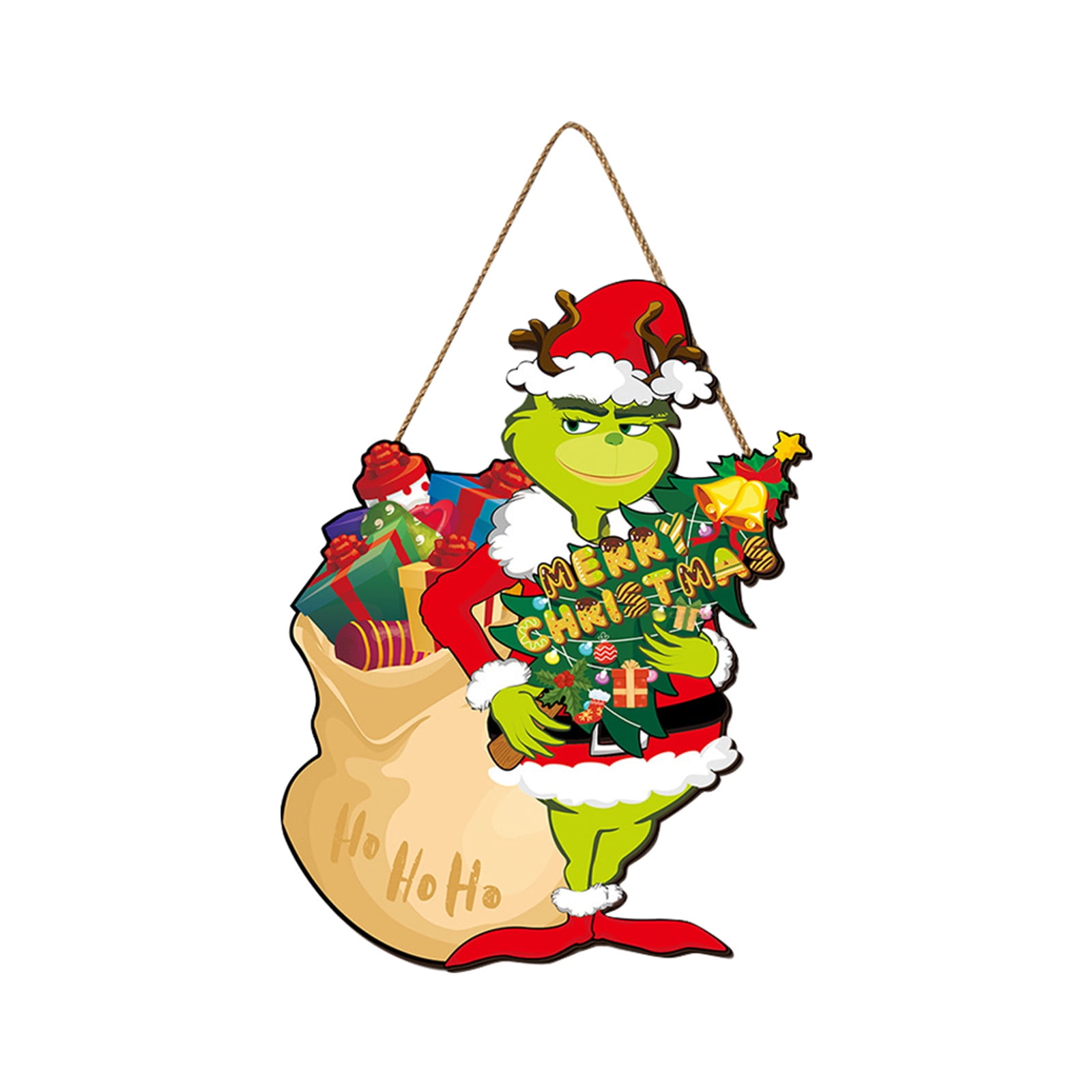 DJKDJL The Grinch Cartoon Welcome Sign for Front Door 12~14 In Door ...