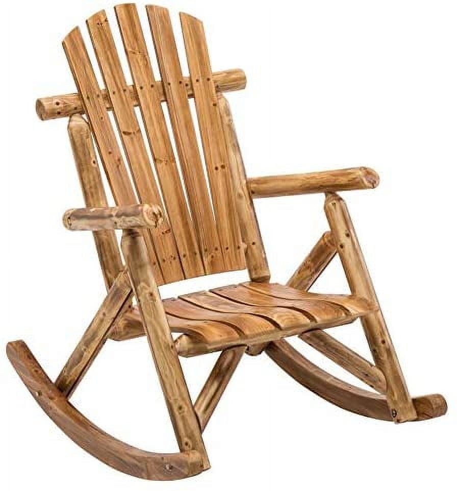 DJL Wooden Outdoor Rocking Log Rocker Chair Porch, Brown - Walmart.com