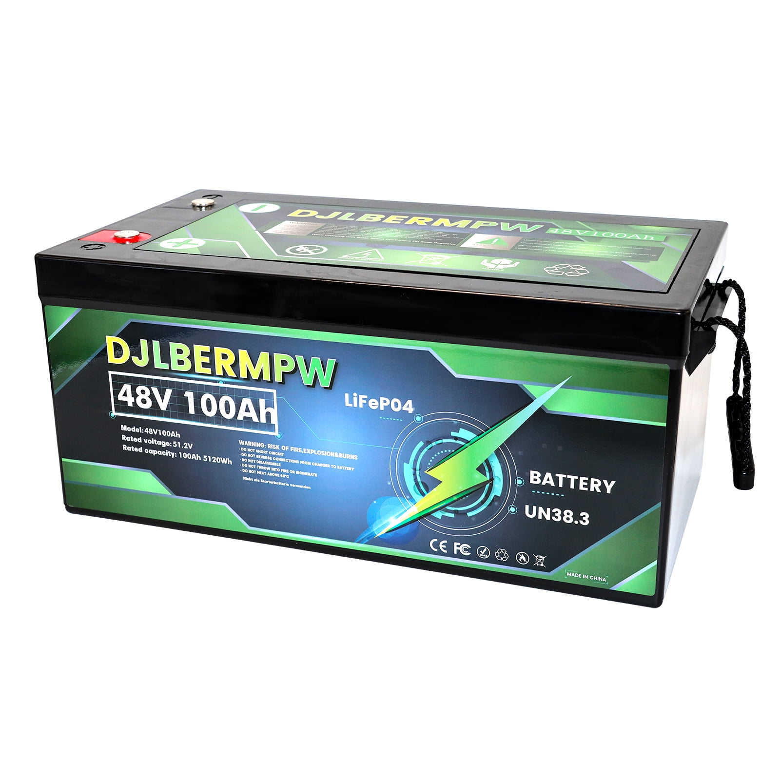 ‎DJLBERMPW 48V 100Ah LiFePO4 Lithium Battery,4000-15000 Deep Cycle Golf Cart Battery,for RV ...