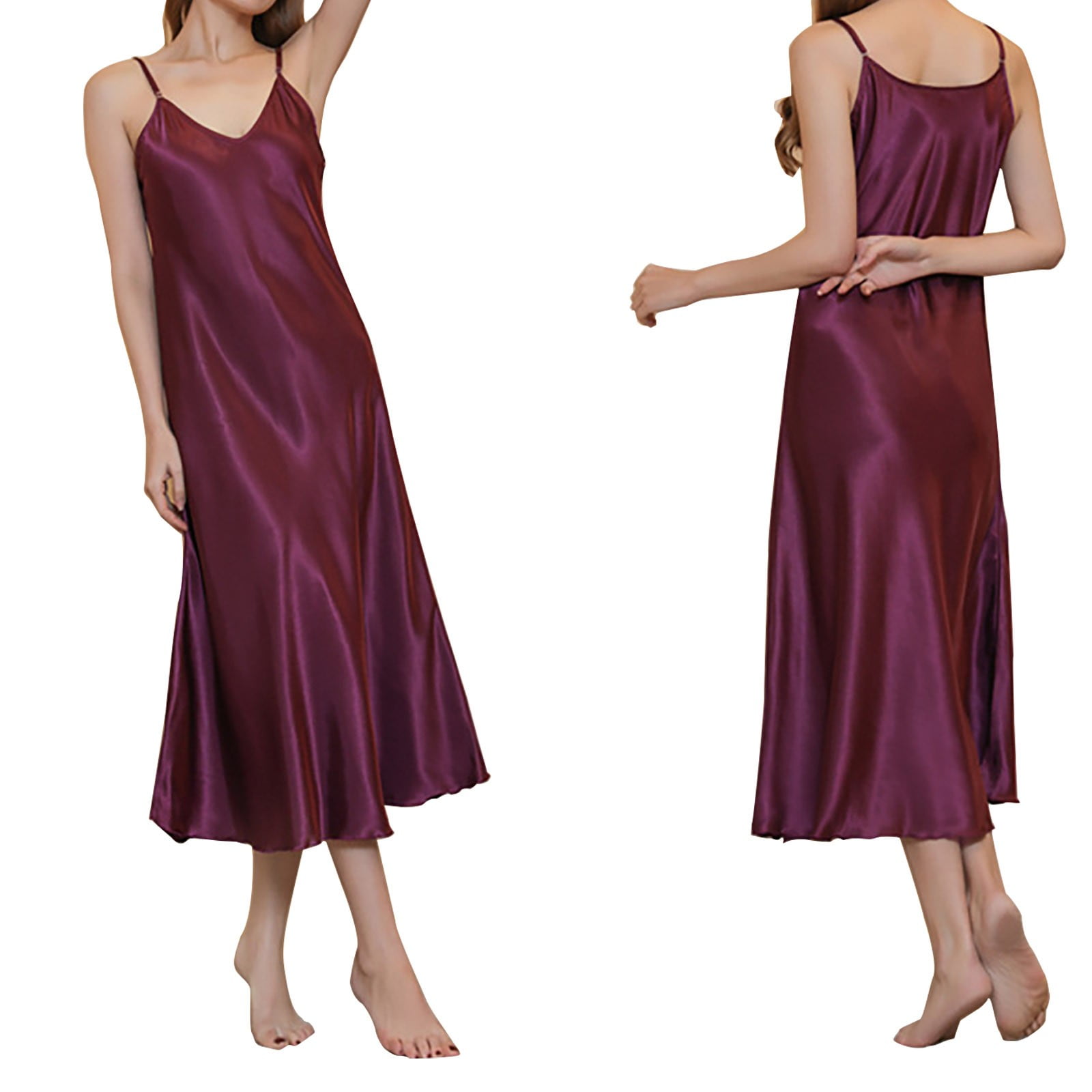 DJLBOOM Women Nightgowns Sleepshirts Women's Nightgown Dress Sleepwear Sexy V Neck Negligee ...