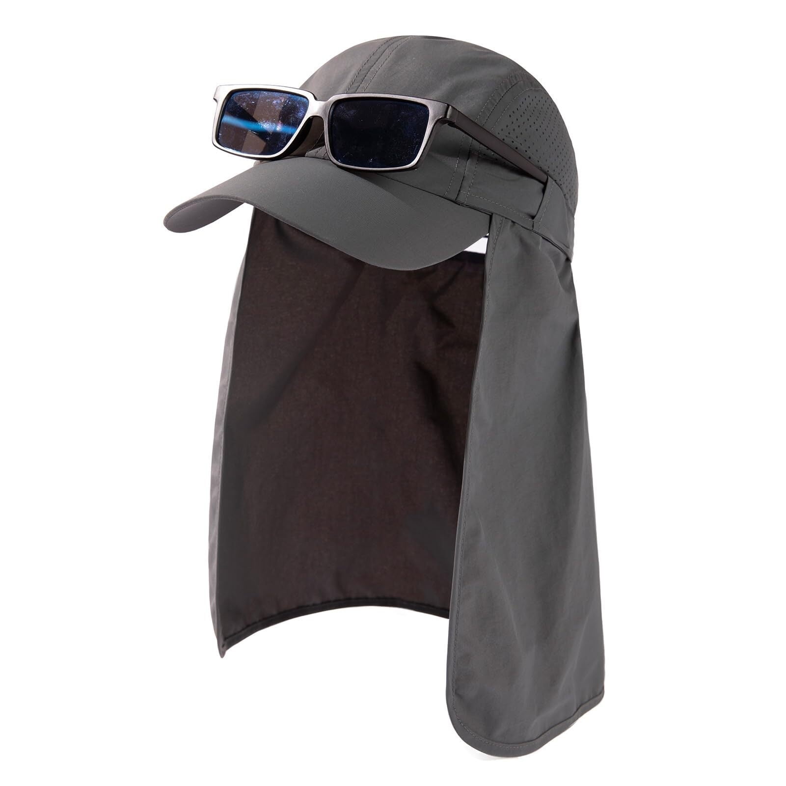 DJM Mens Baseball Cap with Neck Flap Sun Hat with Detachable Neck Shade ...