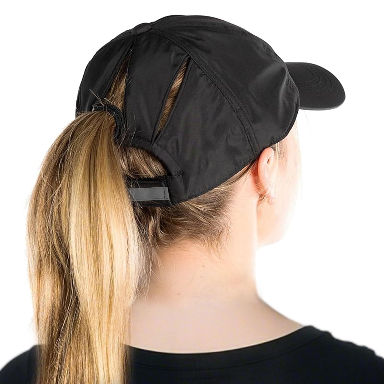 DJM Womens High Ponytail Messy Bun Running Golf Sun Baseball Cap Hat ...