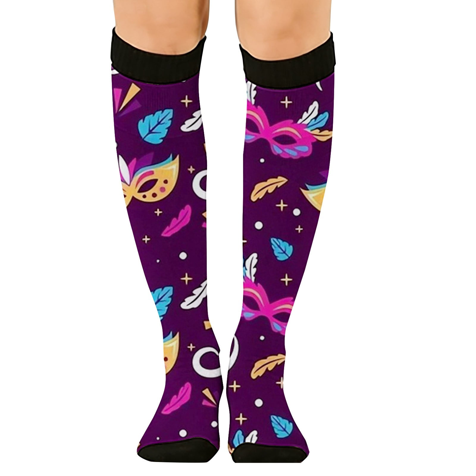 DJN Women's Knee High Socks 3D Print Compression Socks Cute Pattern ...