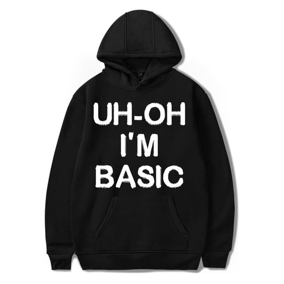 DJO merch Joe Keery Uh-Oh I'm Basic Hooded Drawstring Pocket Sweatshirt ...