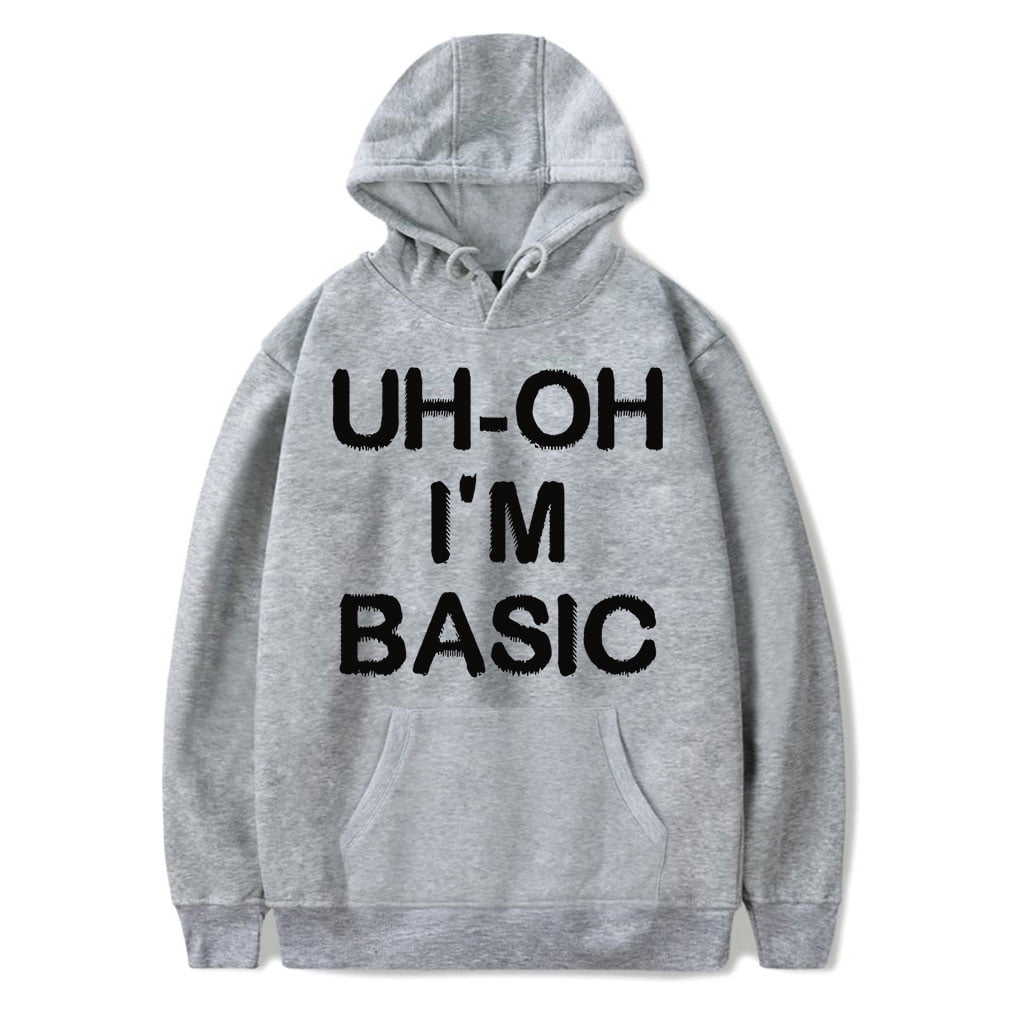 DJO merch Joe Keery Uh-Oh I'm Basic Hooded Drawstring Pocket Sweatshirt ...