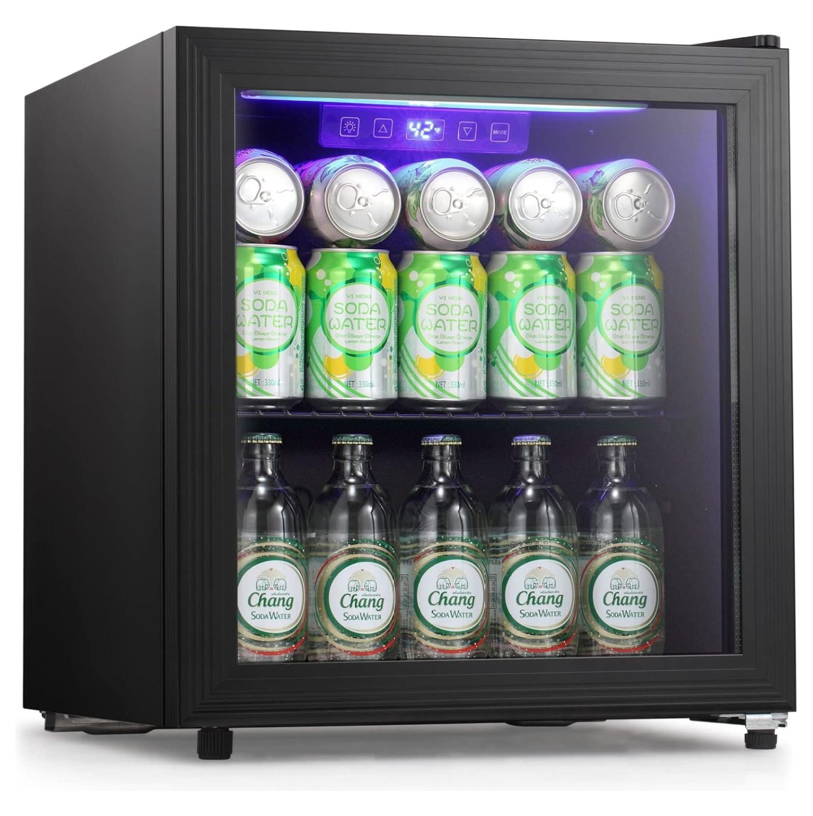 DJWCB Beverage Refrigerator Cooler Under Counter,Mini Fridge with Clear ...