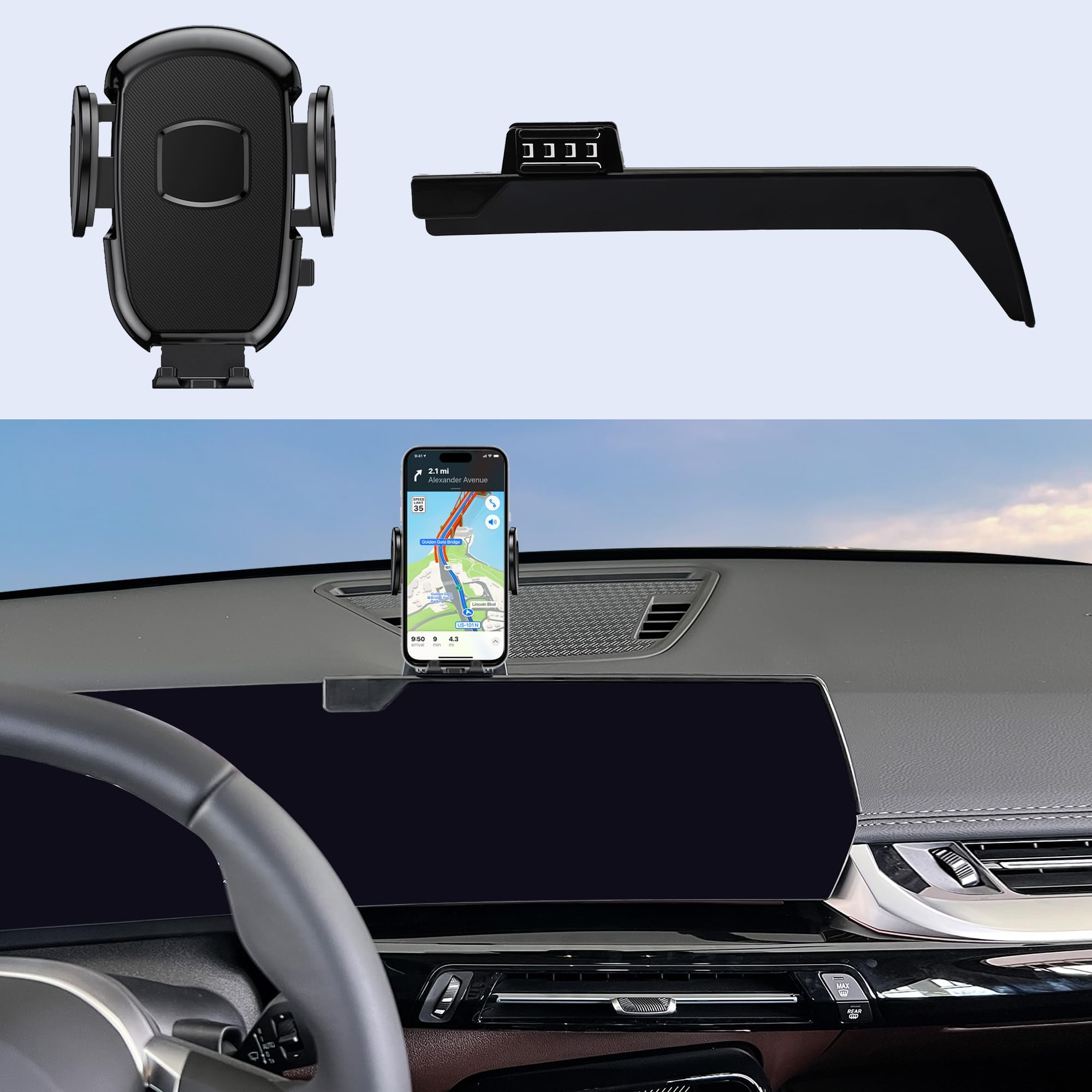 DJXCAR Car Phone Holder YPF5 Mount Fit for BMW X1 2023-2024/X2 2024 ...