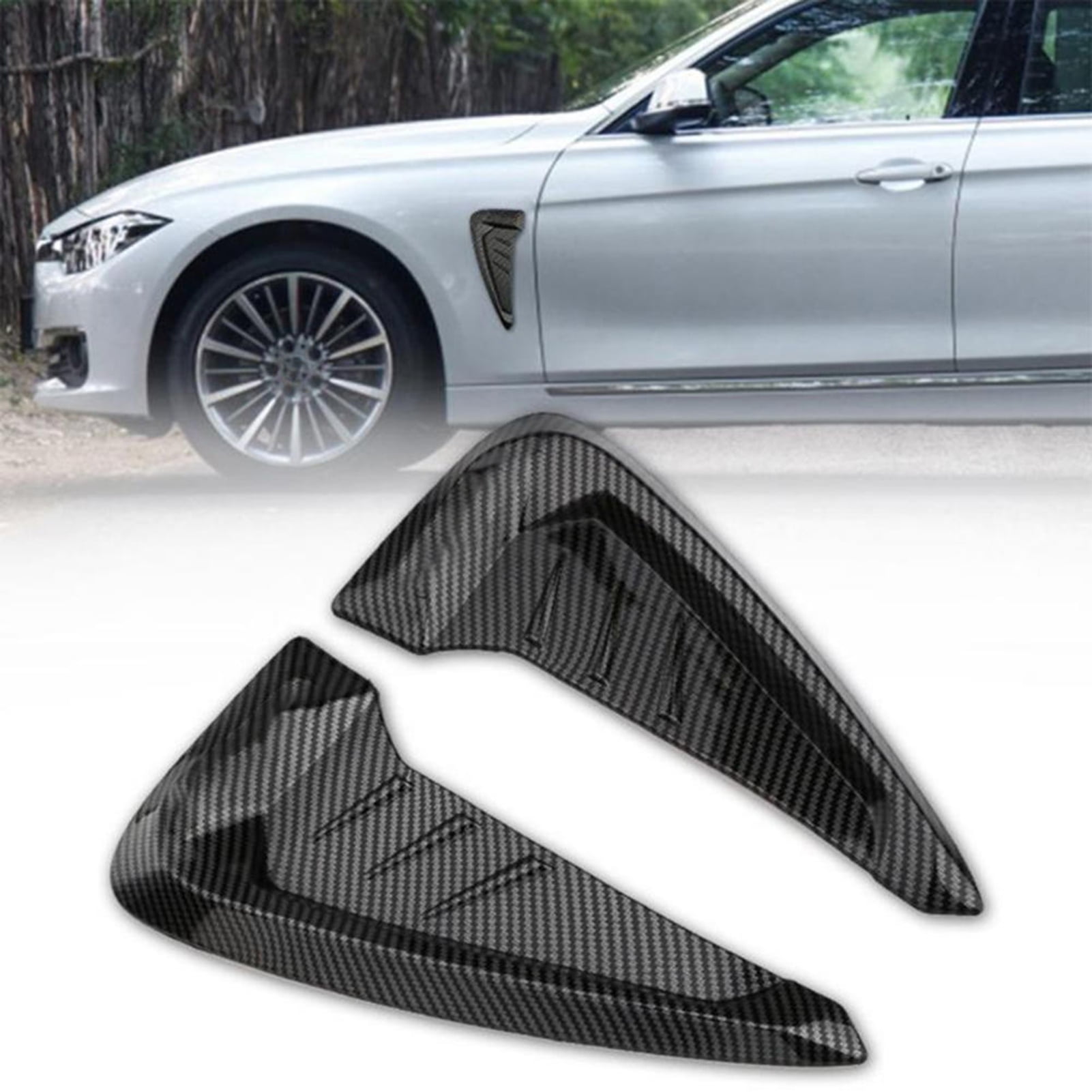 DJZ 1 Pair Glossy Car Side Fender Vents - Delicate Self-adhesive Black ...