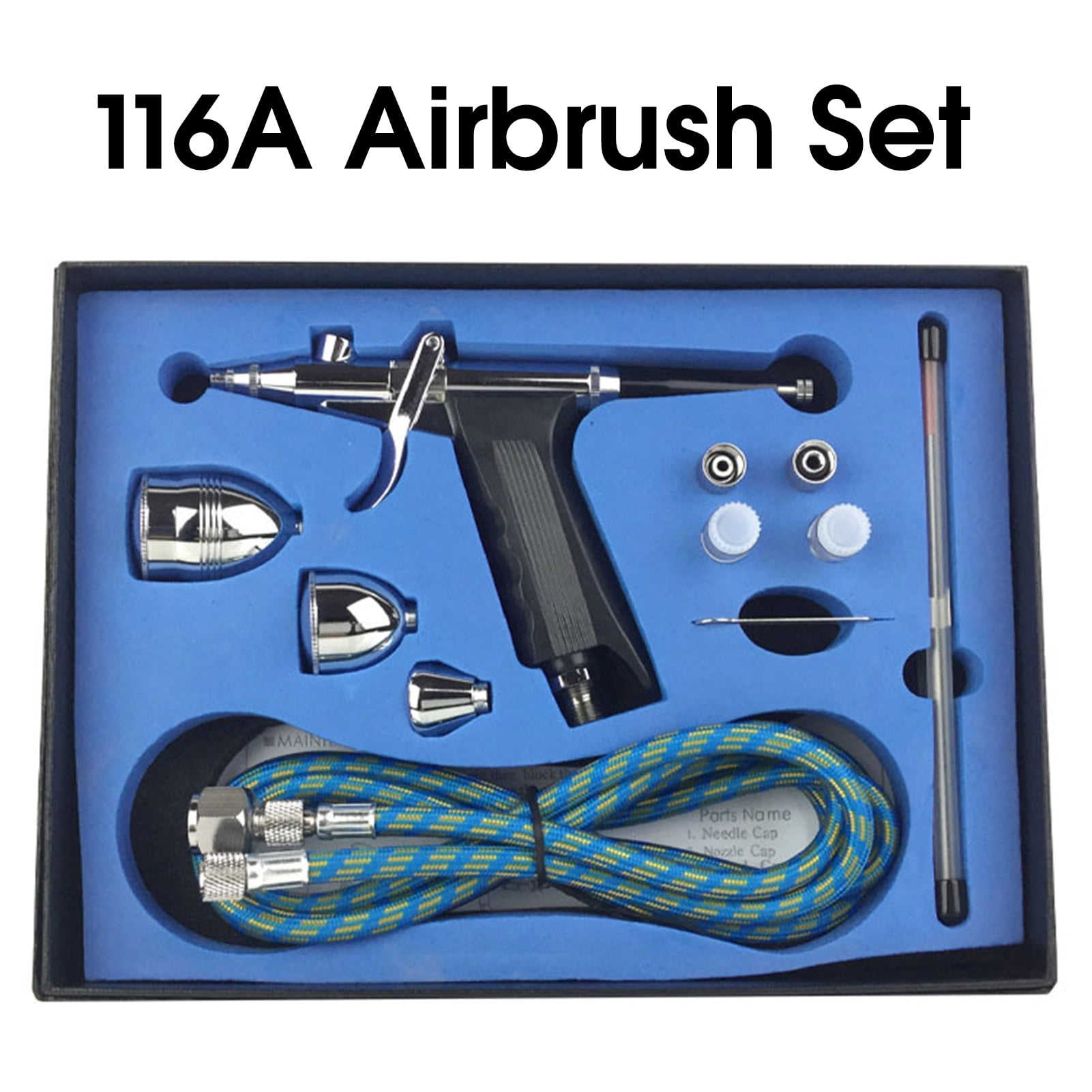 DJZ 116A Airbrush Set - Dual Action Control - Adjustable - Precise Nozzle - Nail Art Airbrush ...