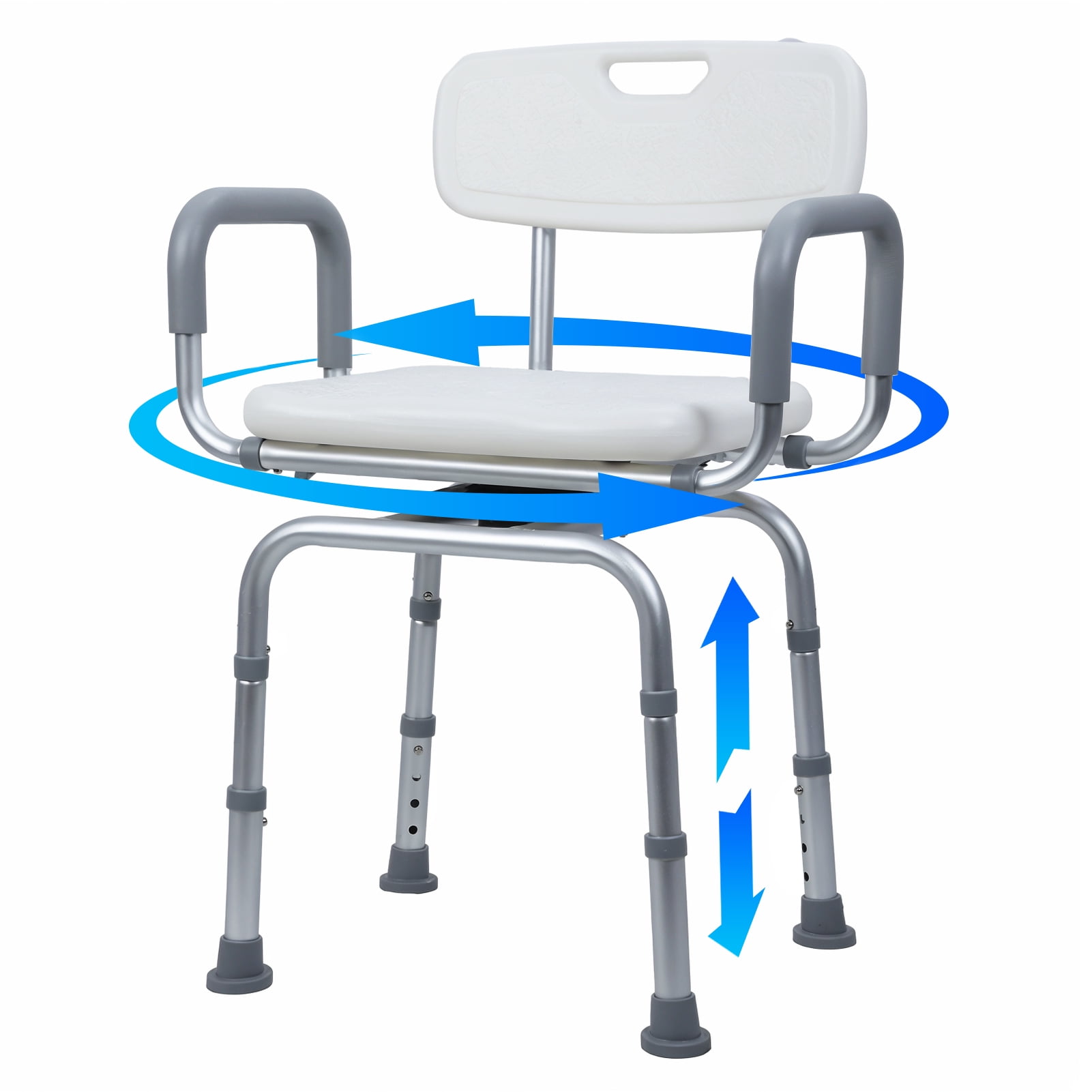 DJZ 360° Swivel Shower Chair for Elderly & Disabled - Adjustable Height ...