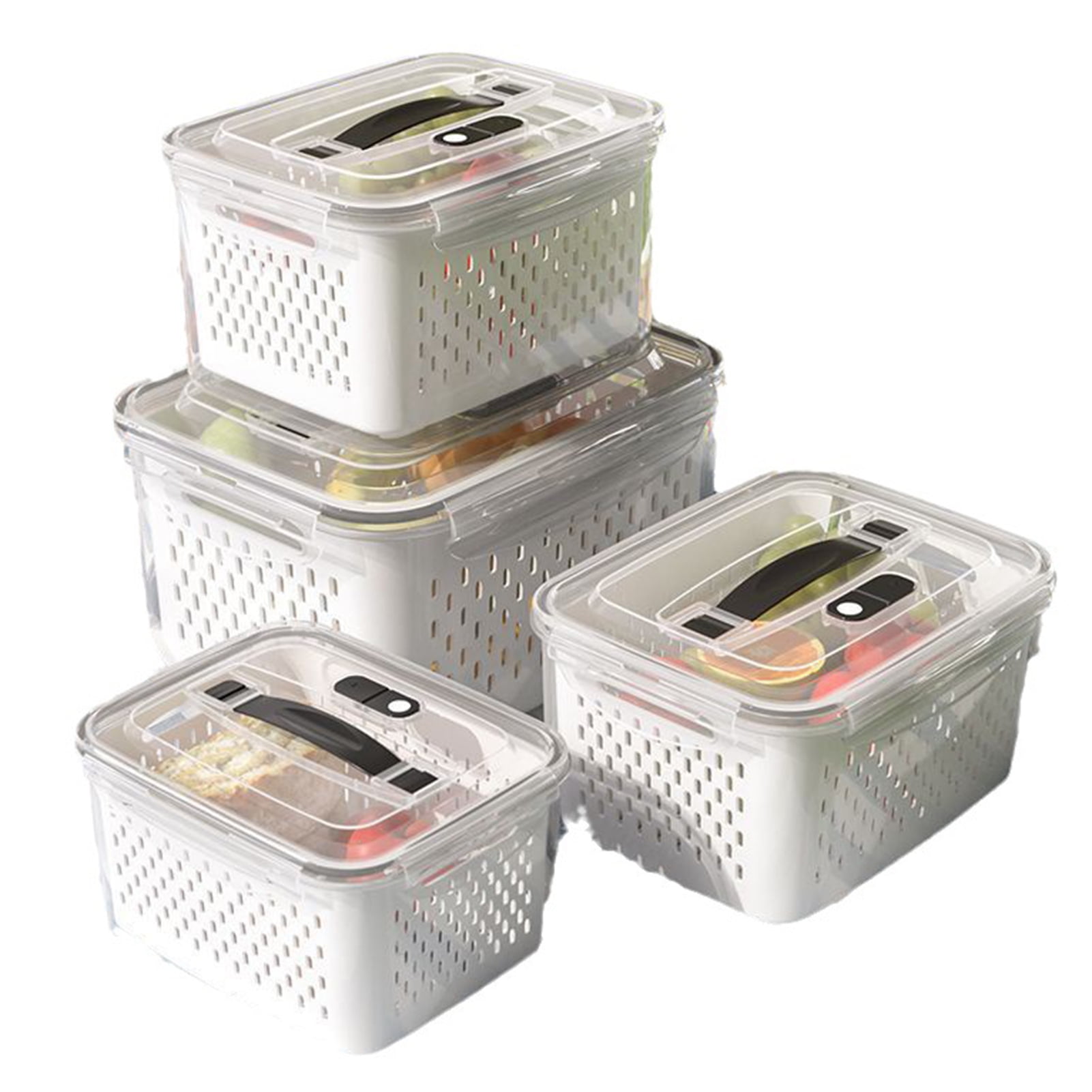 DJZ 4 PCS Food Storage Containers Food Storage Box,Large Capacity ...