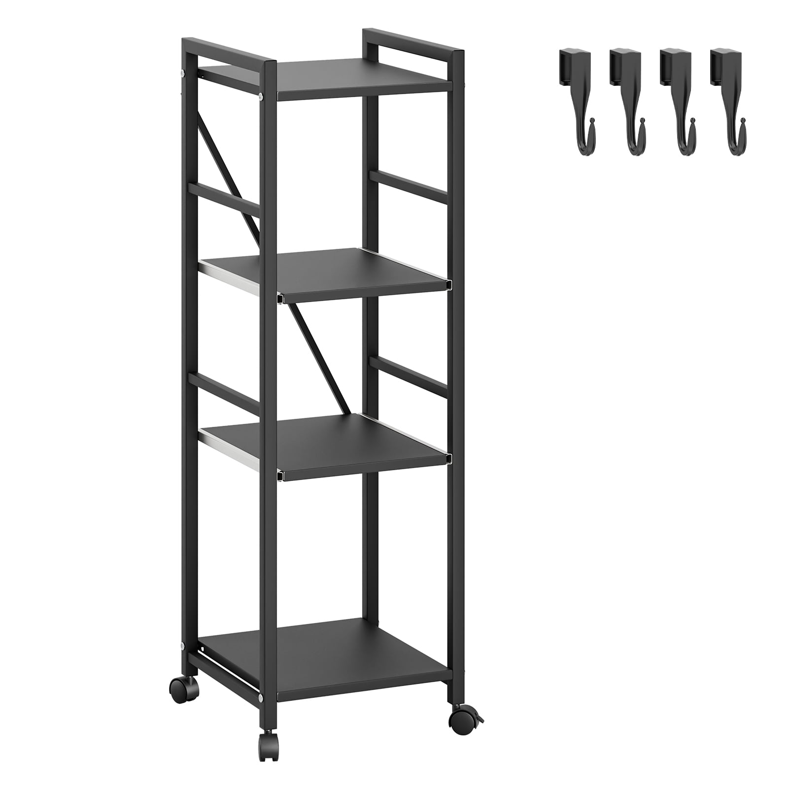 DJZ 4-Tier Kitchen Storage Shelves, Adjustable Carbon Steel Shelves for ...