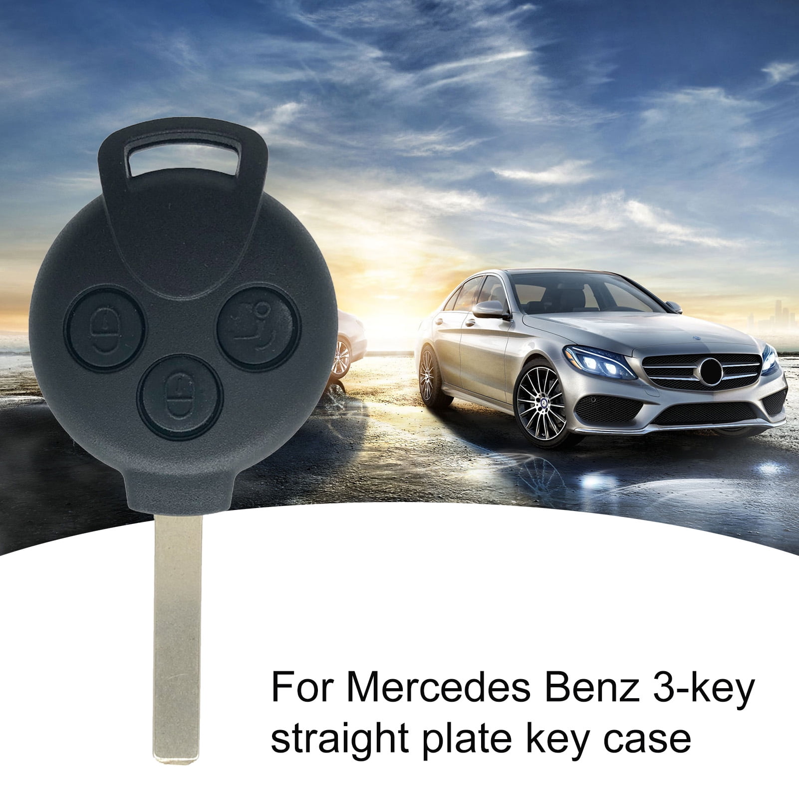 DJZ Car Key Shell - 3 Button Black Remote Key Fob Reliable Cover for ...