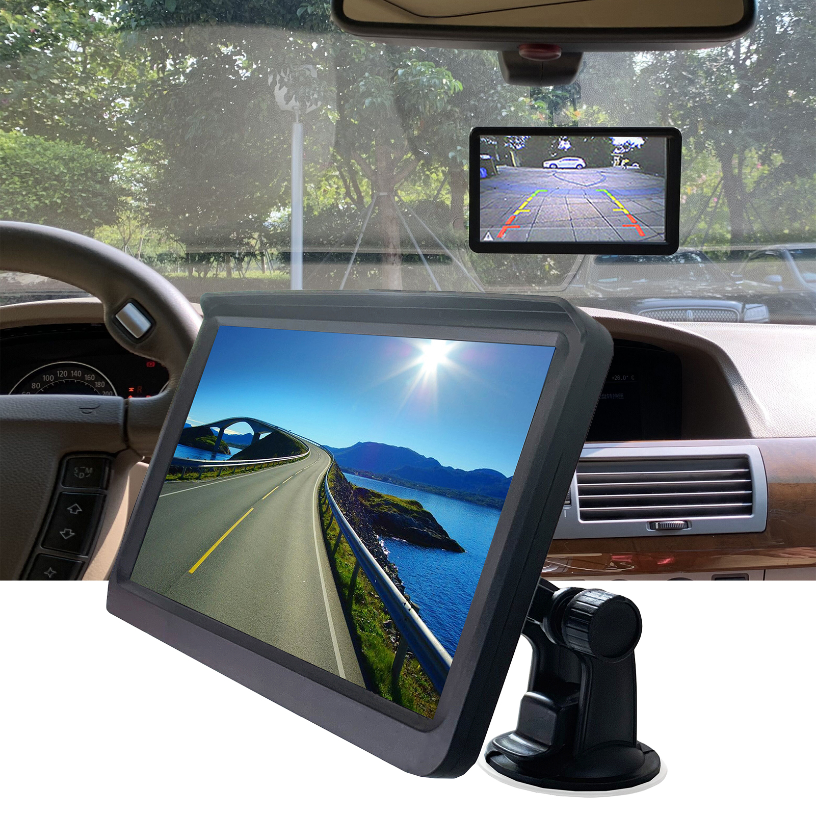 DJZ Car Monitor - TFT LCD High Resolution 12/24V 7-Inch Car Parking ...