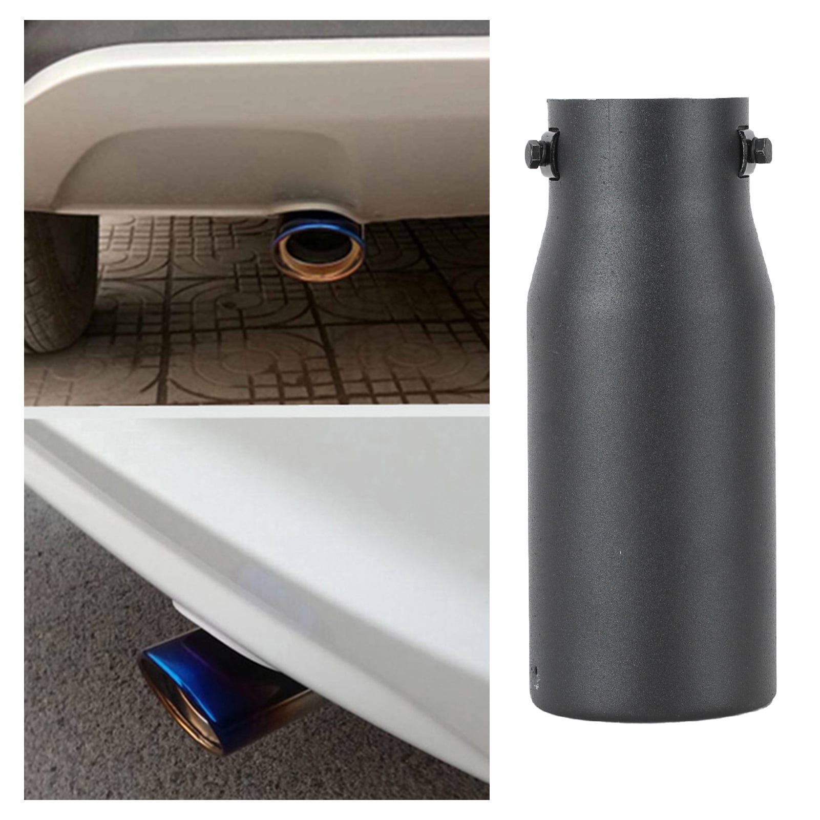 DJZ Exhaust Pipe Tip Anti-rust Stainless Steel Black Round Flat ...