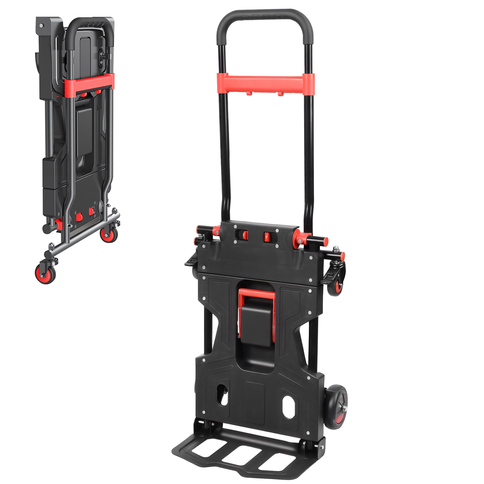 DJZ Folding Hand Truck 330lbs Heavy Duty Collapsible Cart Portable ...