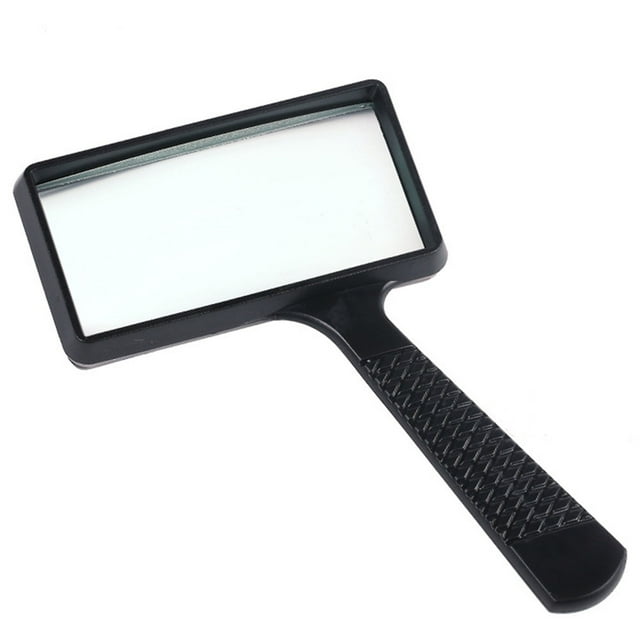 DJZ Handheld Rectangle Magnifier - Magnifying Thick Glass Optical Lens ...