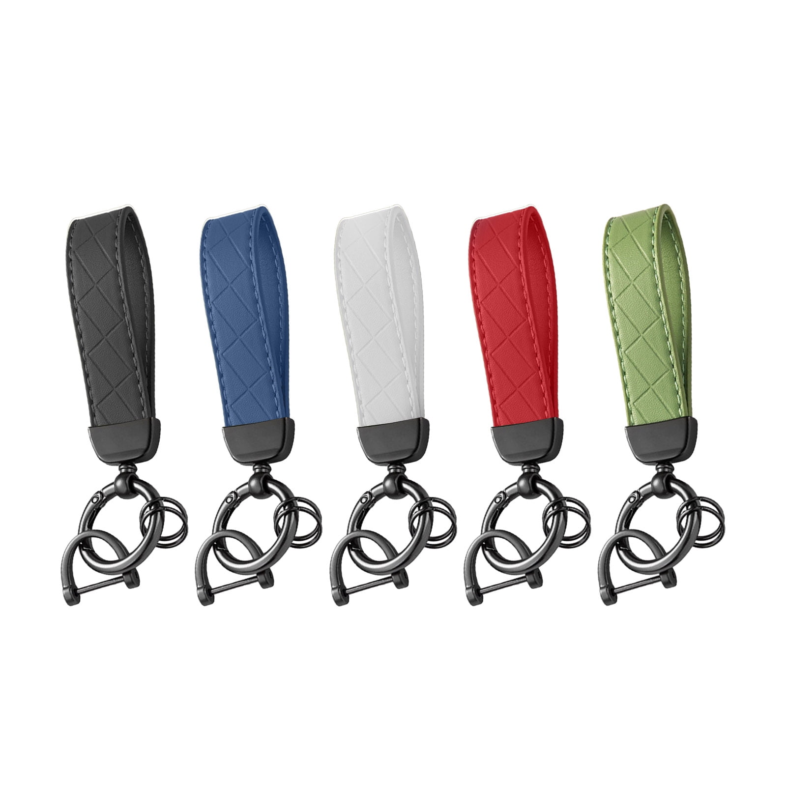 DJZ Luxury Faux Leather Keychain - Elegant Solid Color Strap - DIY ...