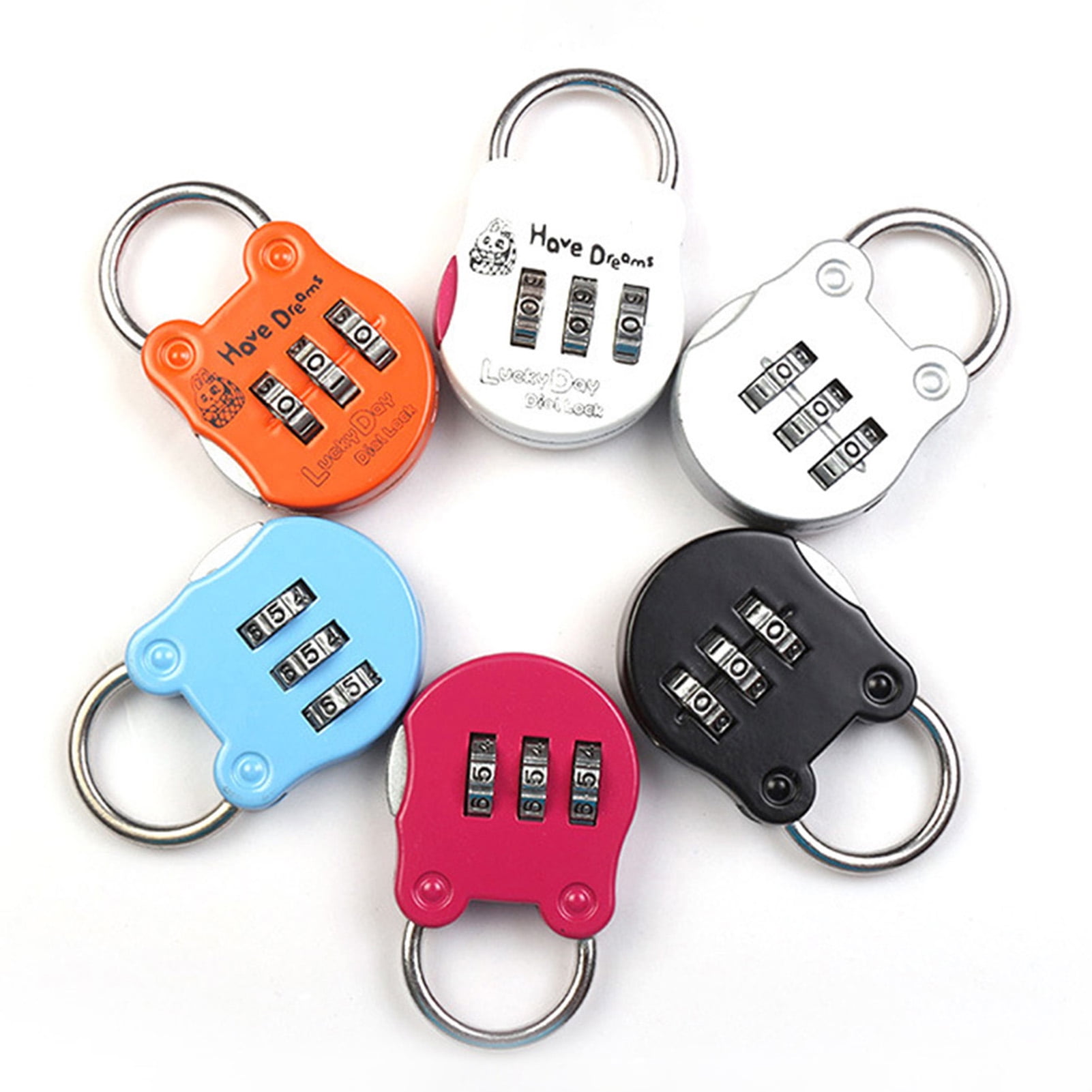 DJZ Multipurpose Digit Number Lock - Wear Resistant - 6 Colors - 3 ...