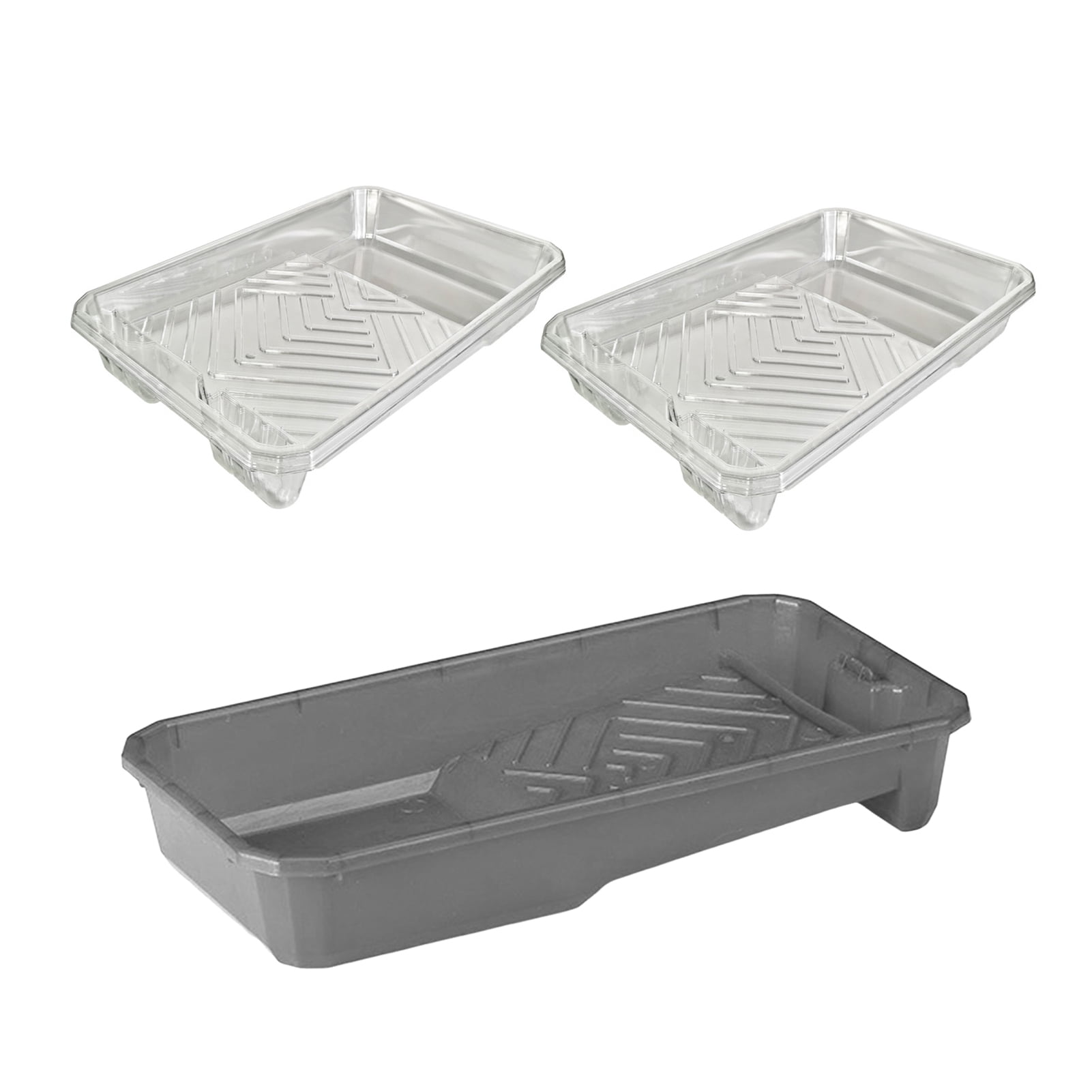 DJZ Plastic Paint Tray with Liners – Large Capacity, Reusable, Easy to ...