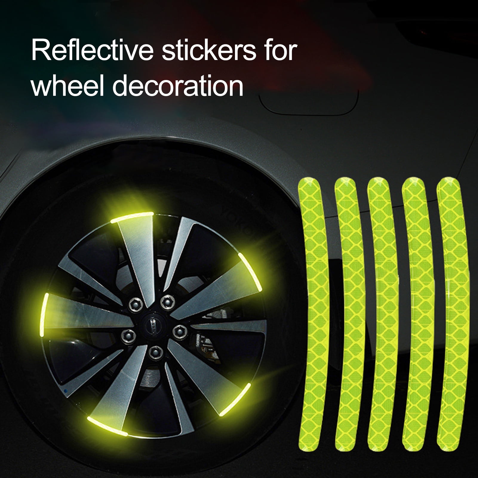 DJZ Reflective Car Wheel Sticker - Waterproof Hub Sticker, Driving Tape ...